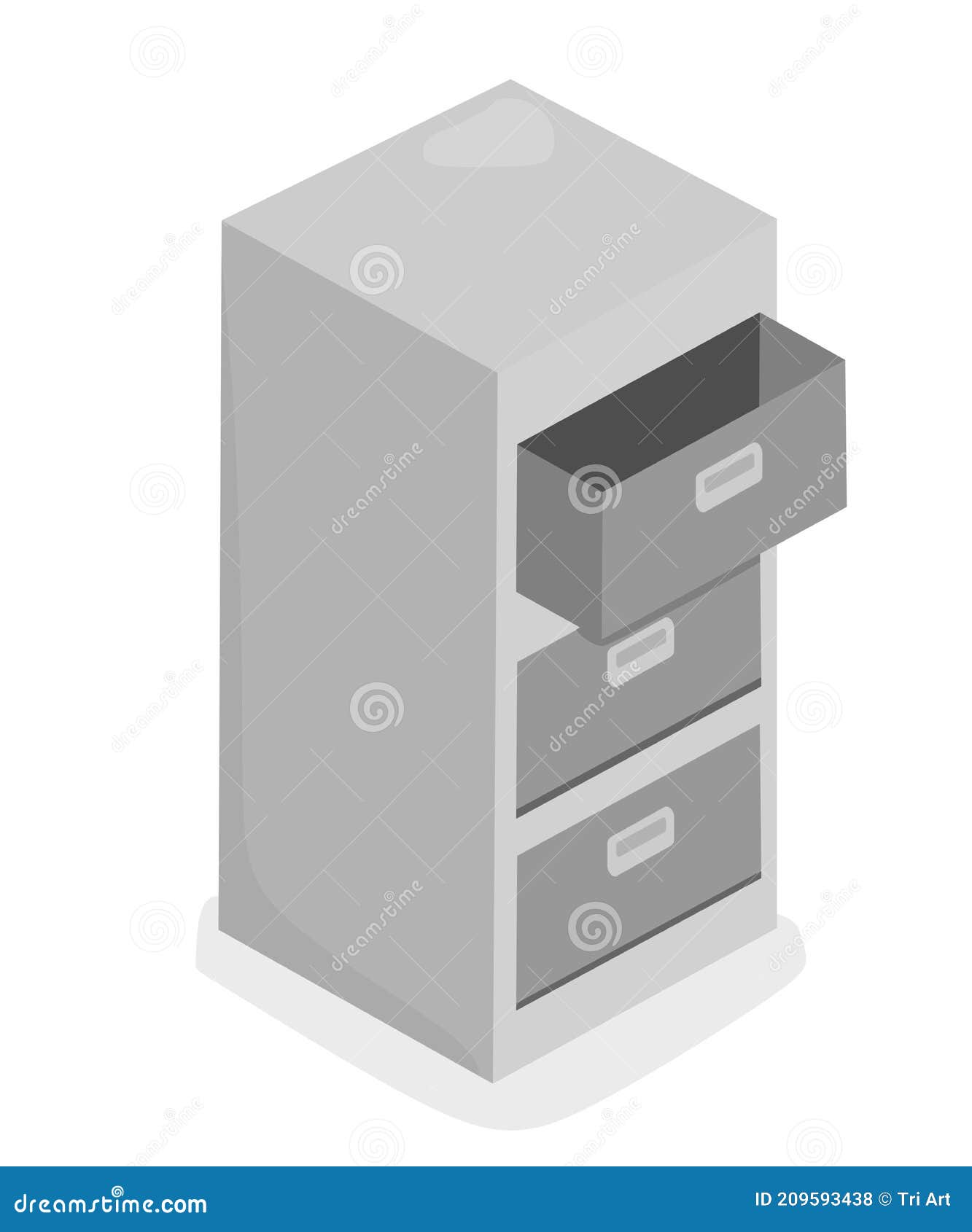 Vector Illustration of 3d Filing Cabinet for Storing Documents Stock ...