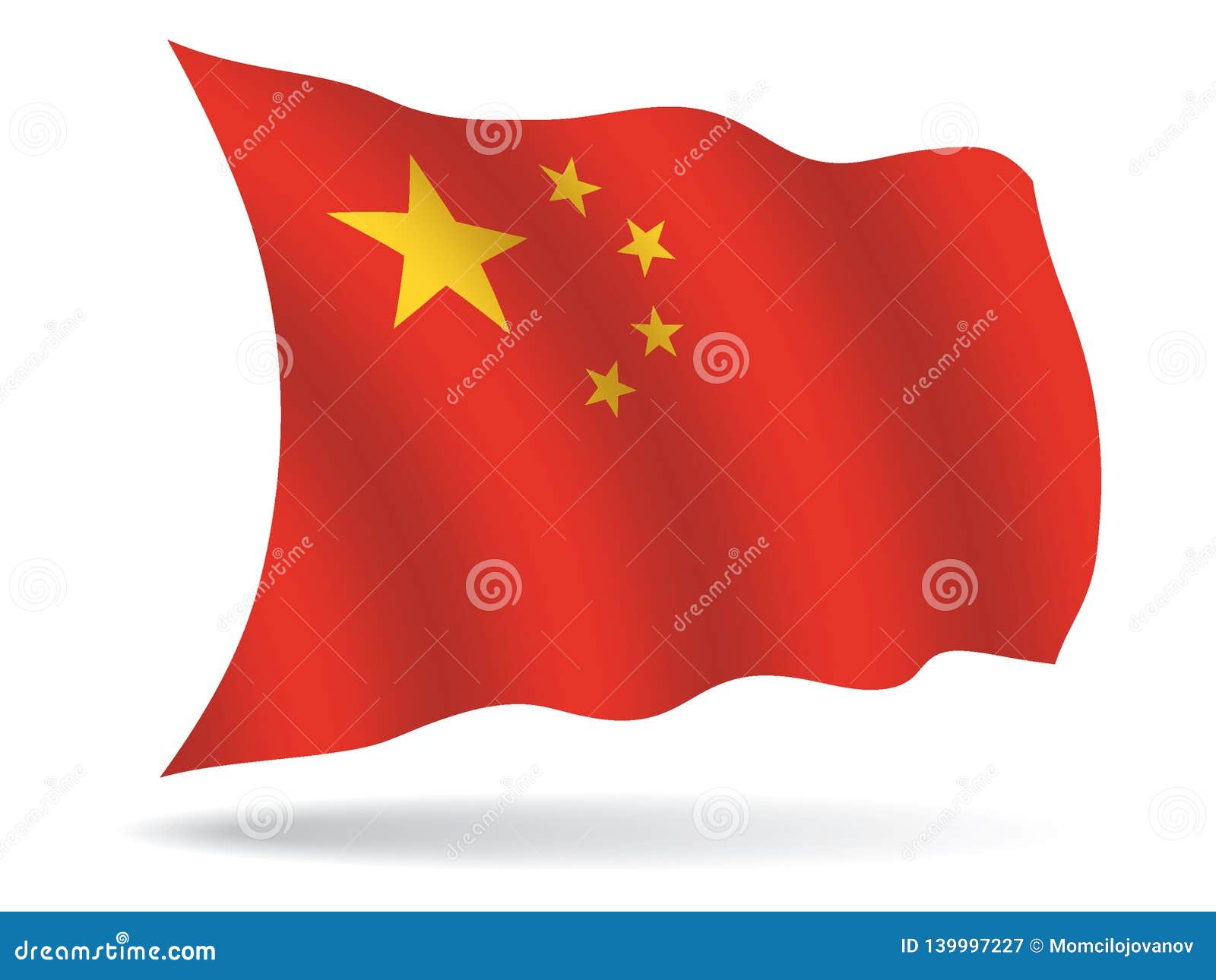3D Flag of China stock vector. Illustration of russia - 139997227