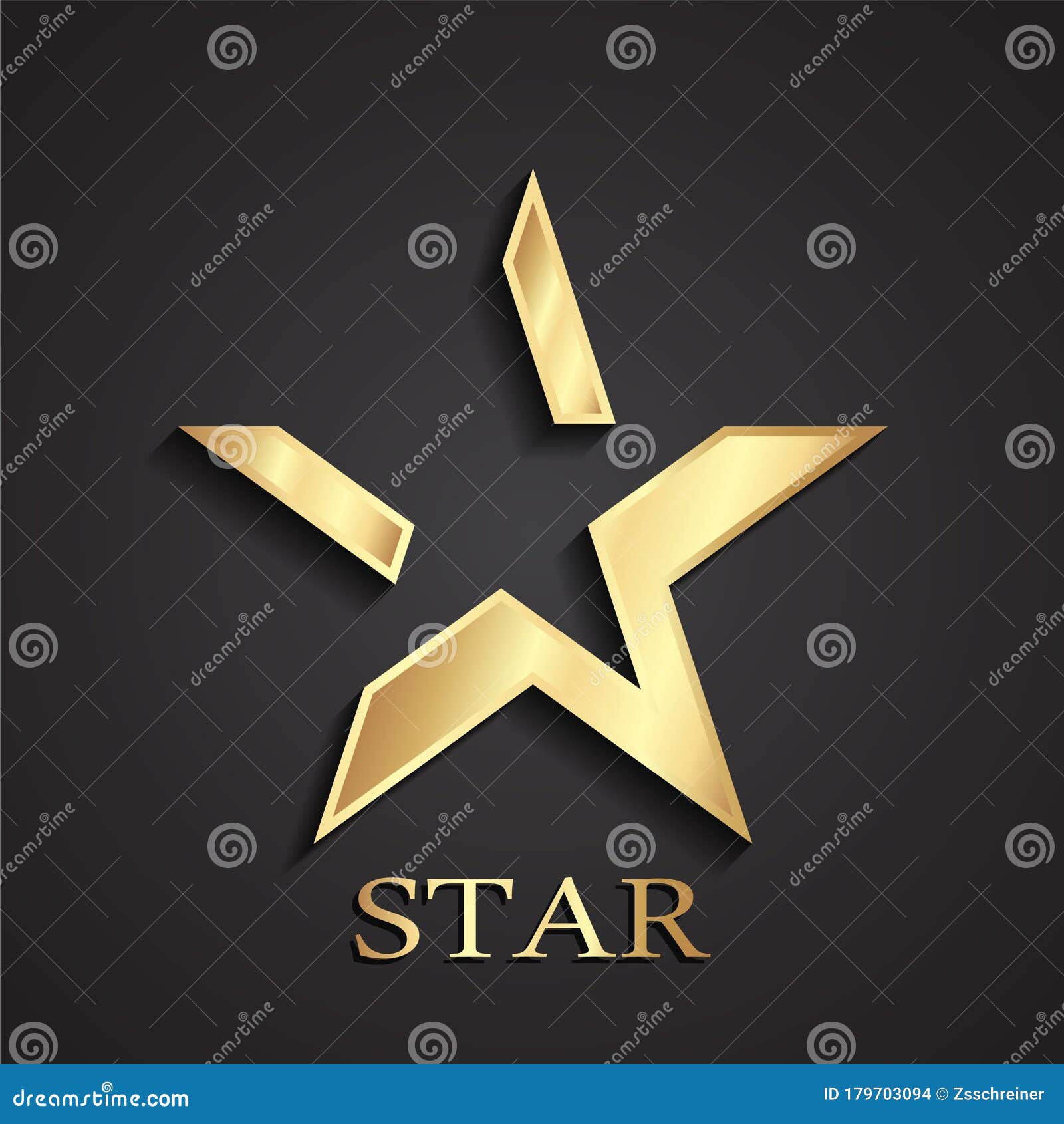 3d Golden Star Negative Shape Stock Vector - Illustration of symbol ...