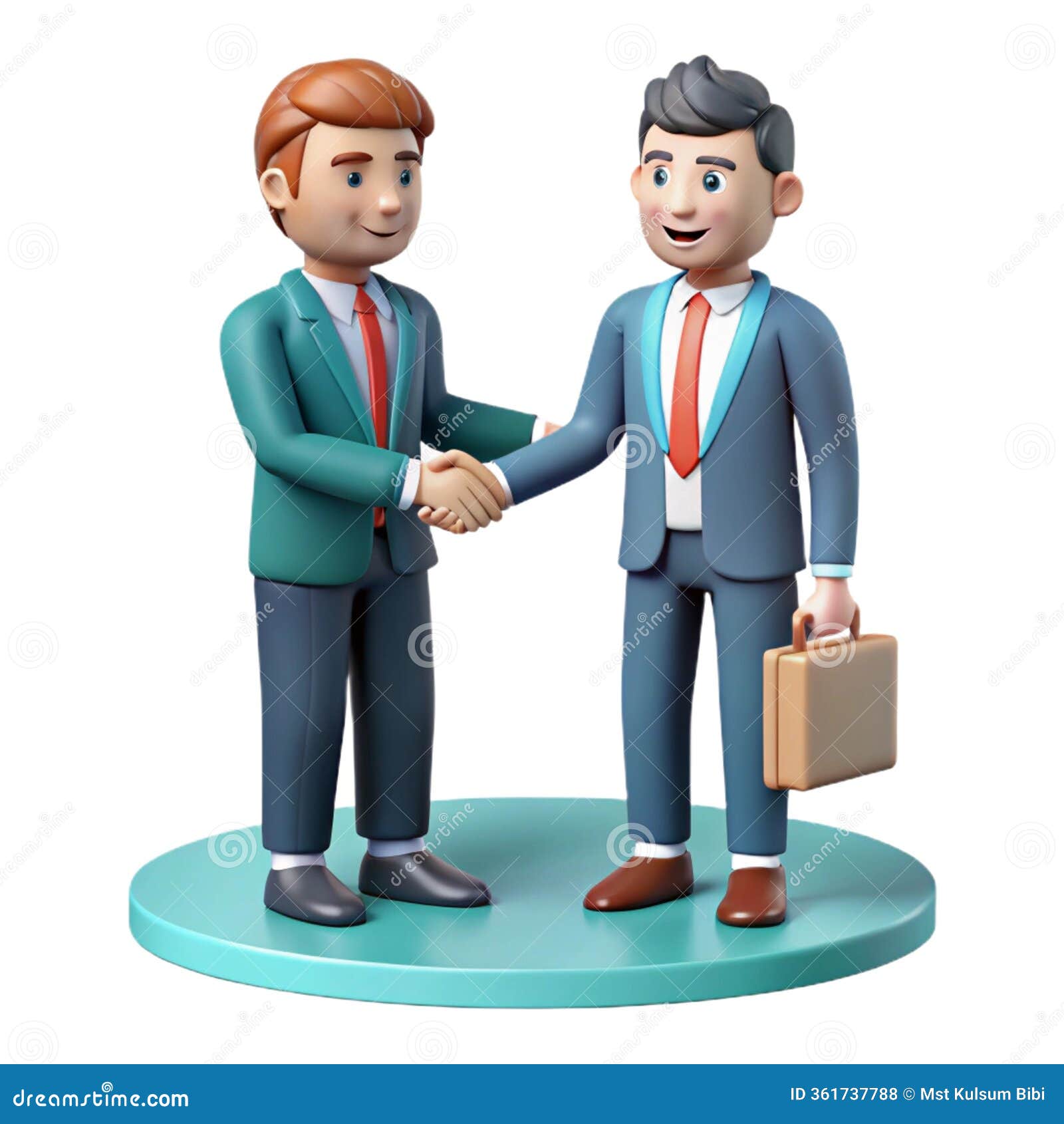 Vector Illustration, 3D Handshake. Conclusion of a Business 3D Contract ...