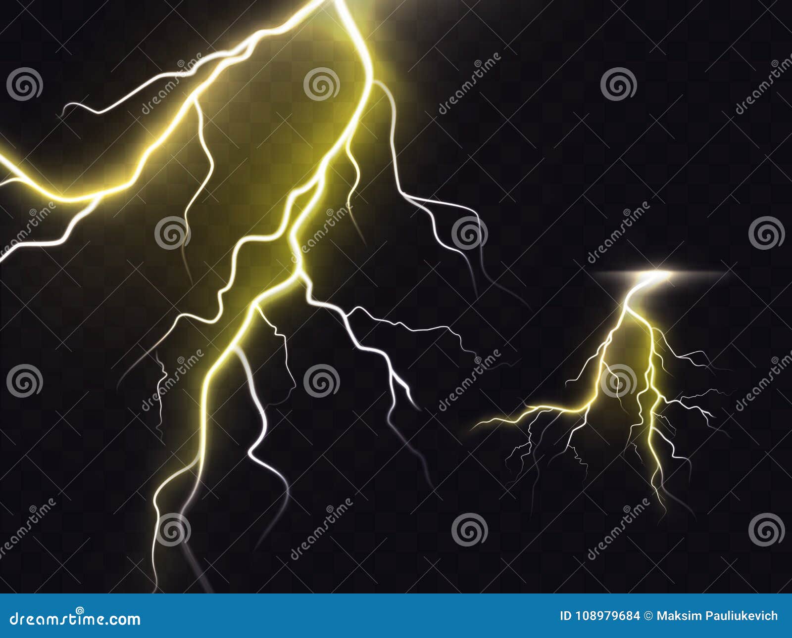 3D Vector Realistic Illustration of Lightning Stock Vector ...