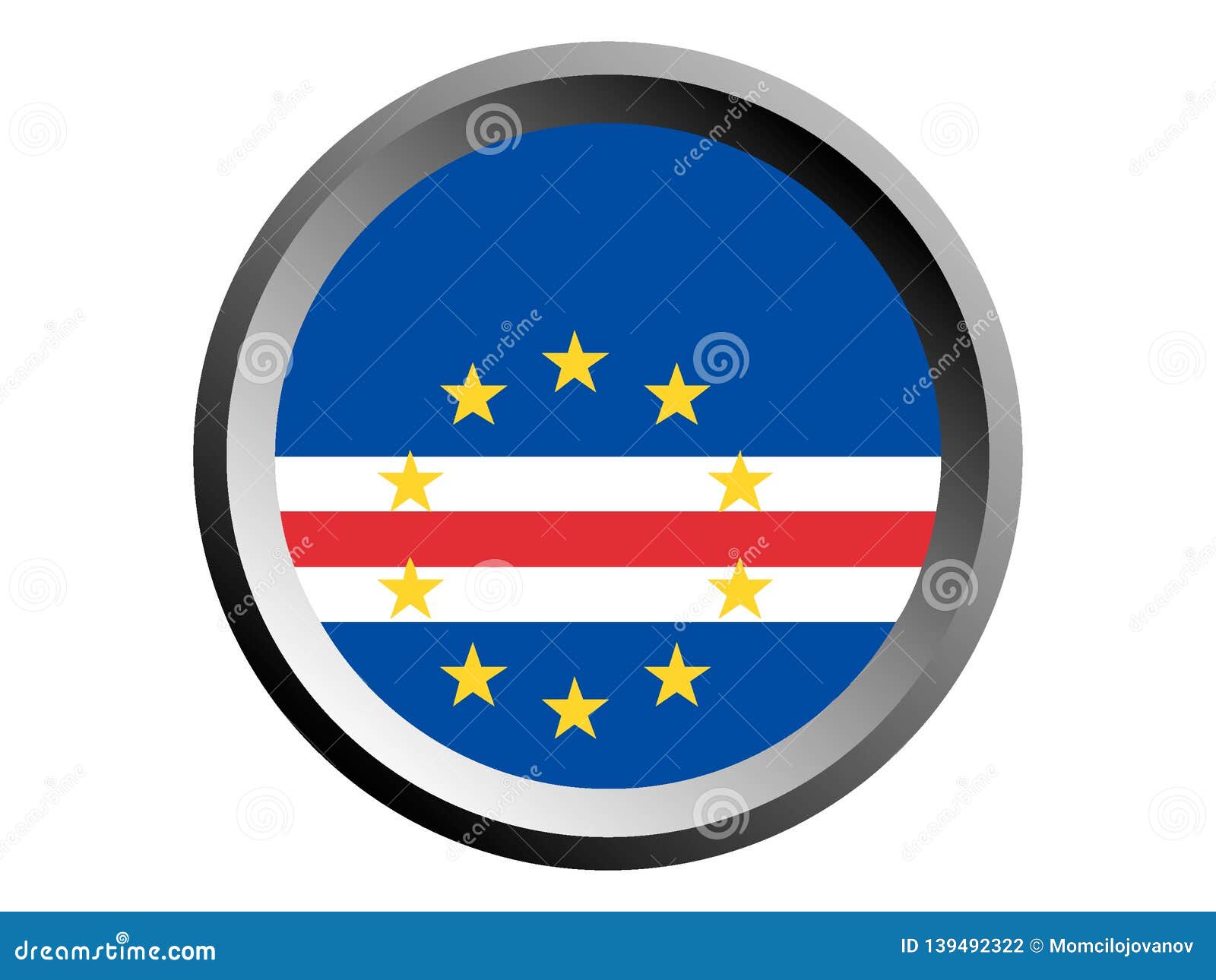 3D Round Flag of Cape Verde Stock Vector - Illustration of country ...