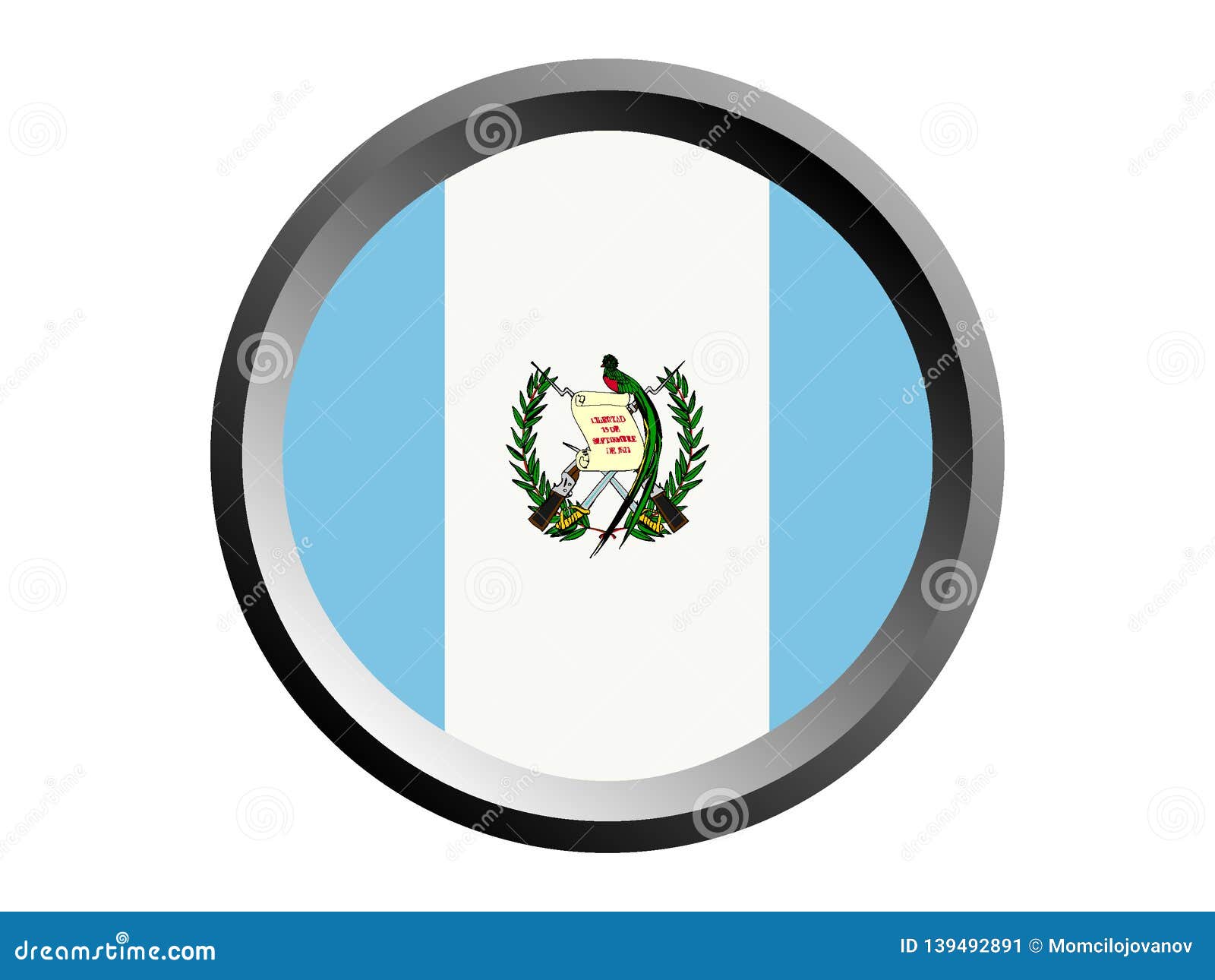 3D Round Flag of Guatemala stock vector. Illustration of england ...