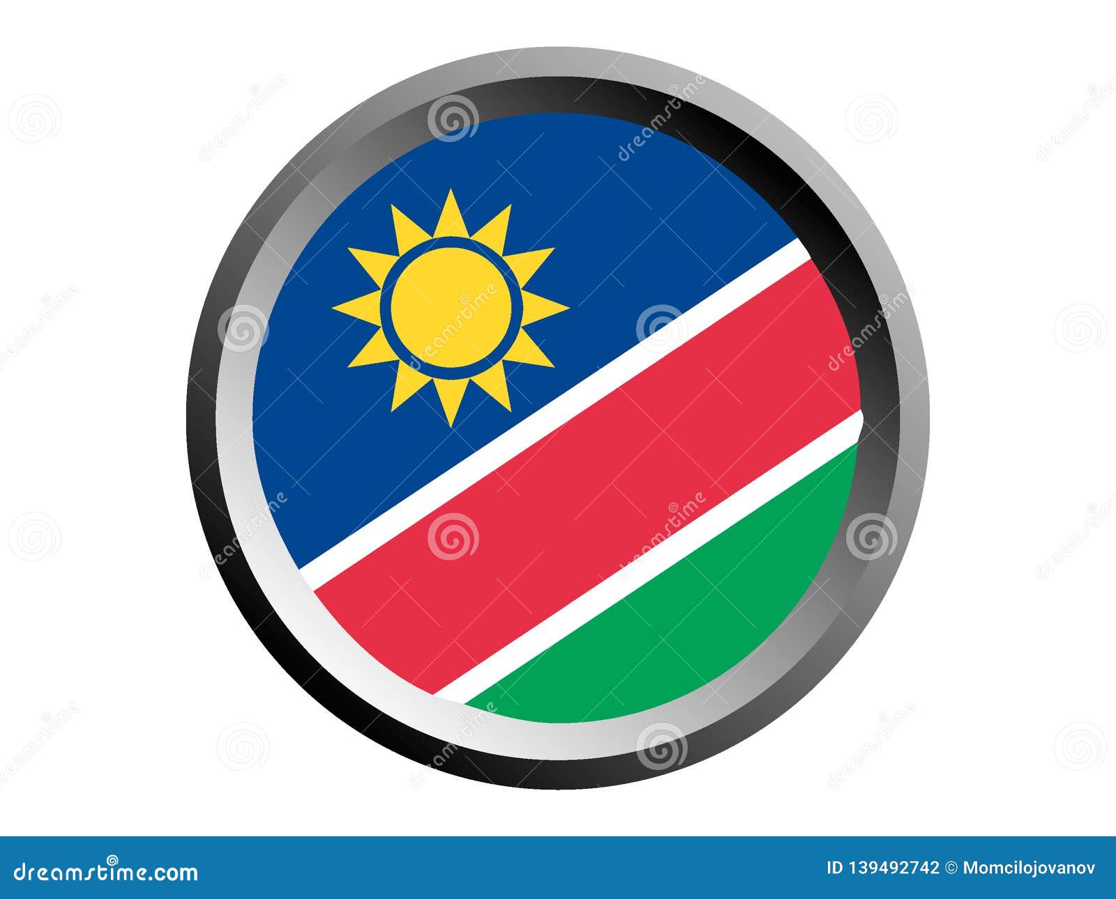 3D Round Flag of Namibia stock vector. Illustration of flag - 139492742