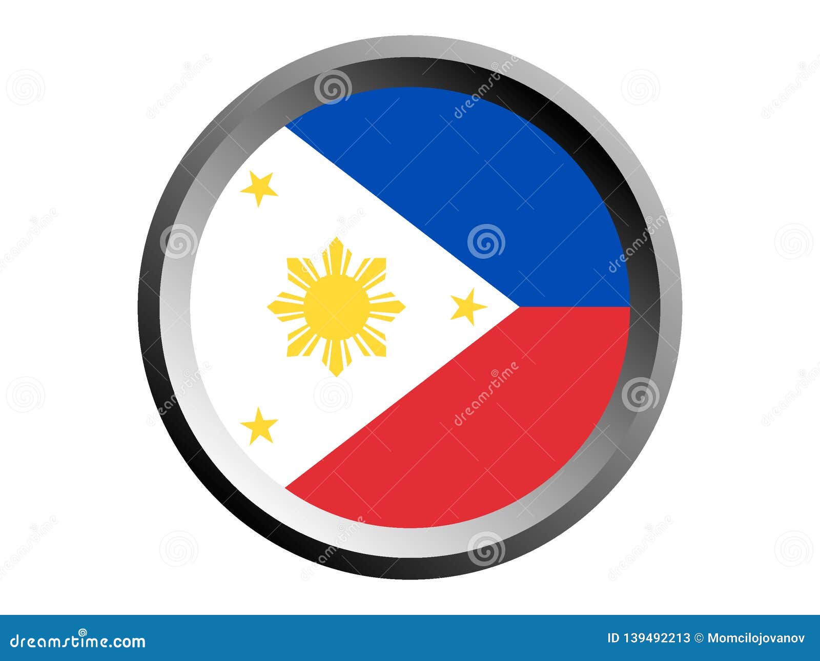 3D Round Flag of Philippines Stock Vector - Illustration of israel ...