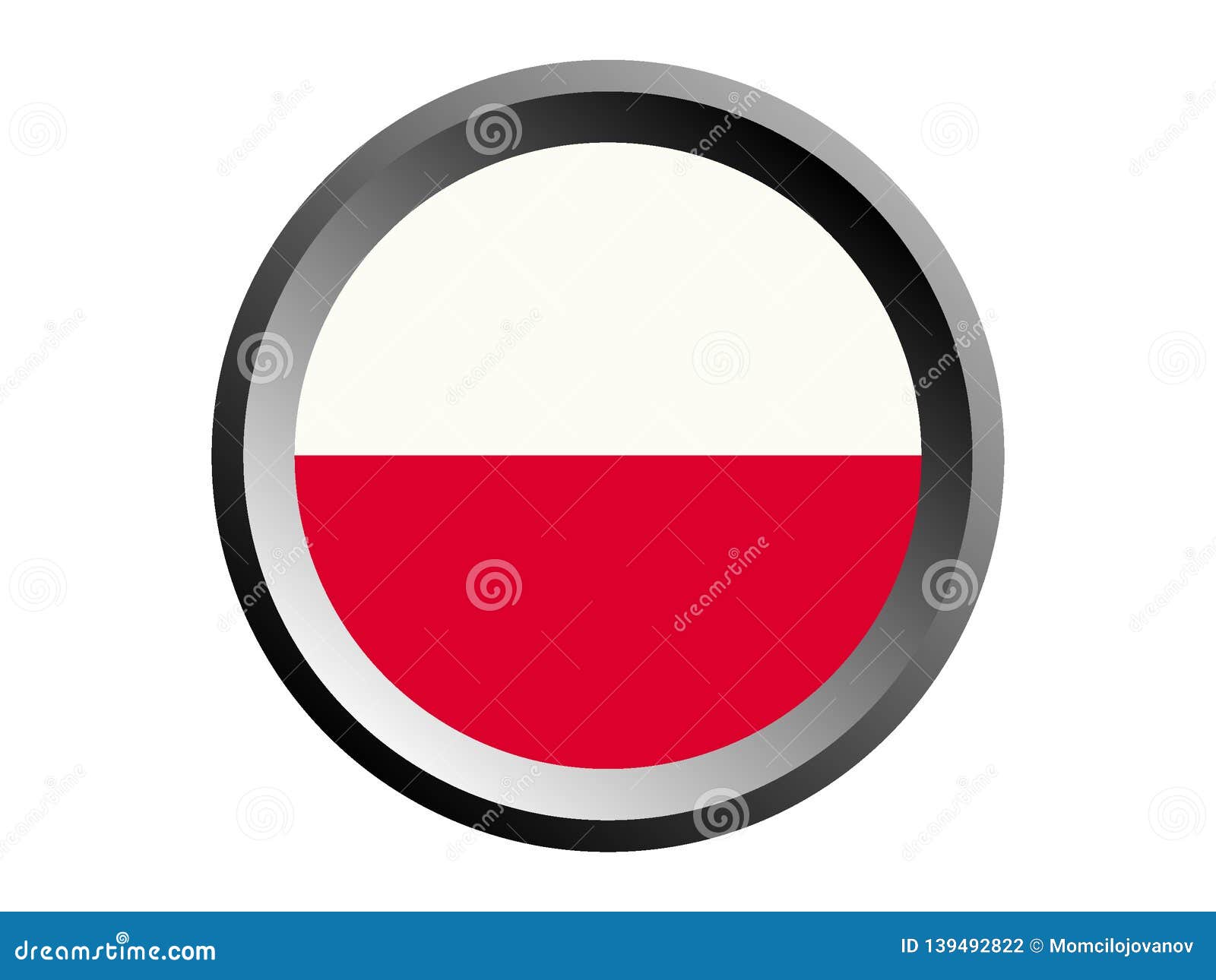 3D Round Flag of Poland stock vector. Illustration of guam - 139492822