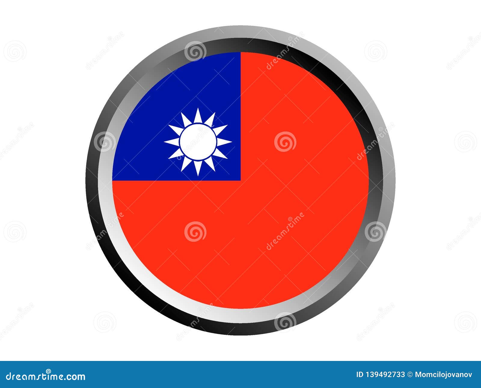 3D Round Flag of Taiwan stock vector. Illustration of british - 139492733