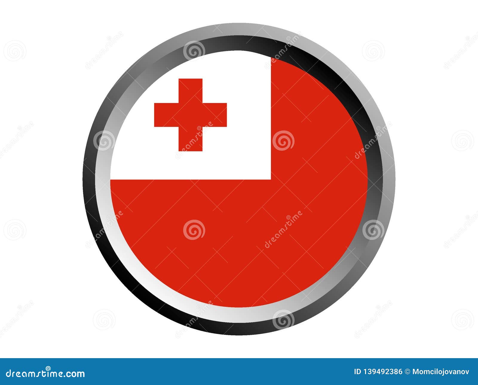 3D Round Flag of Tonga stock vector. Illustration of tokelau - 139492386