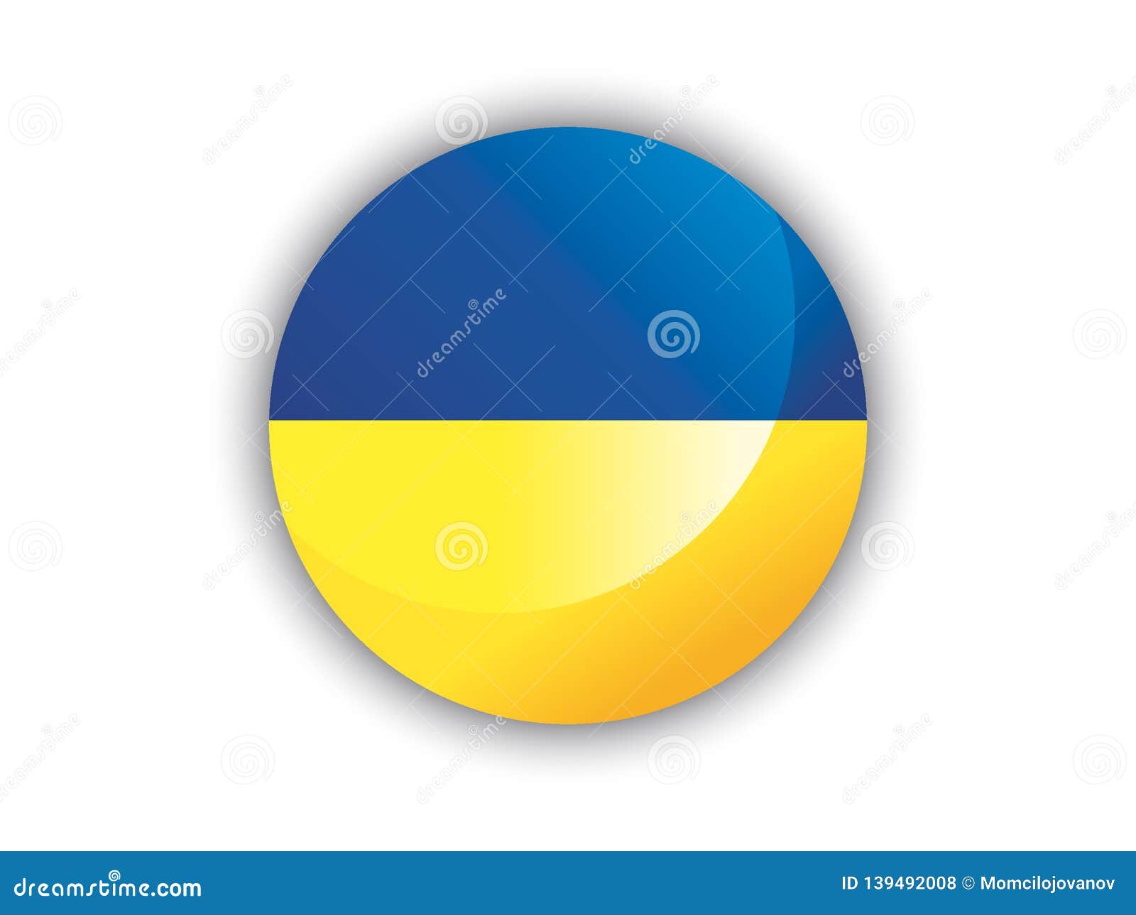 3D Round Flag of Ukraine stock vector. Illustration of glow - 139492008