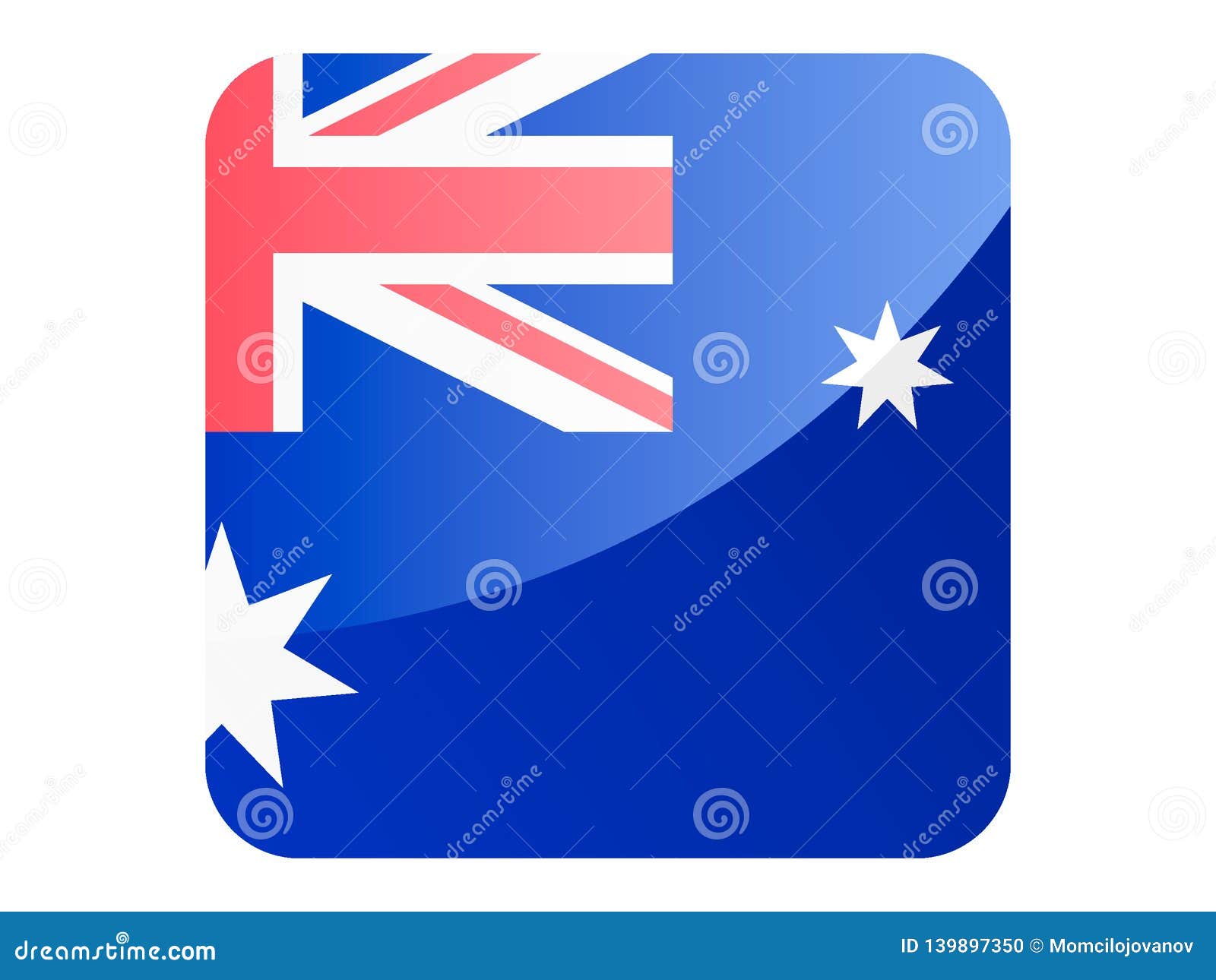 3D Square Flag of Australia Stock Vector - Illustration of africa ...