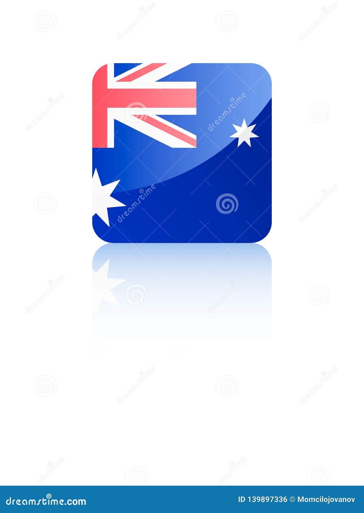 3D Square Flag of Australia Stock Vector - Illustration of germany ...