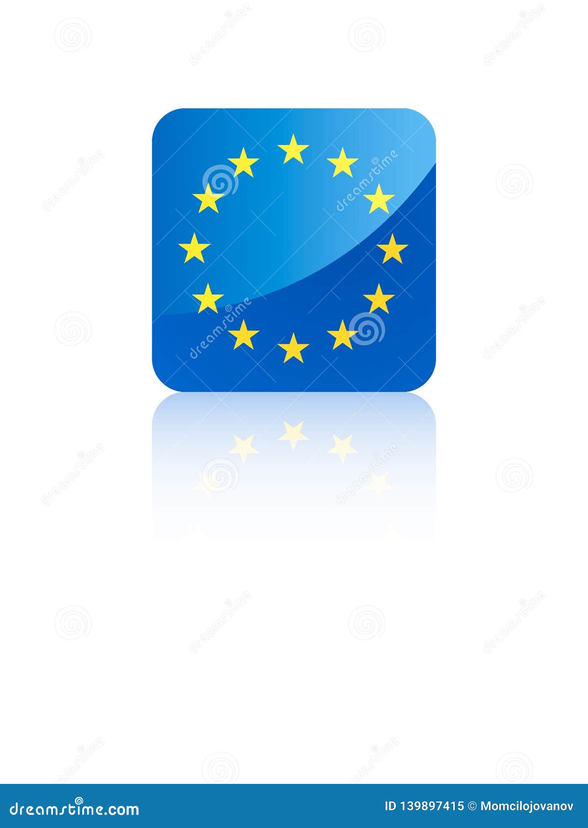 3D Square Flag of EU stock vector. Illustration of austria - 139897415