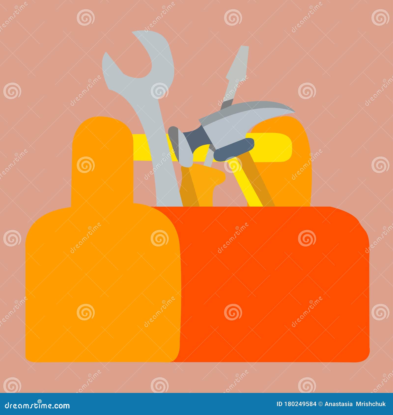 Vector Illustration of 3D Tool Box Stock Illustration - Illustration of ...