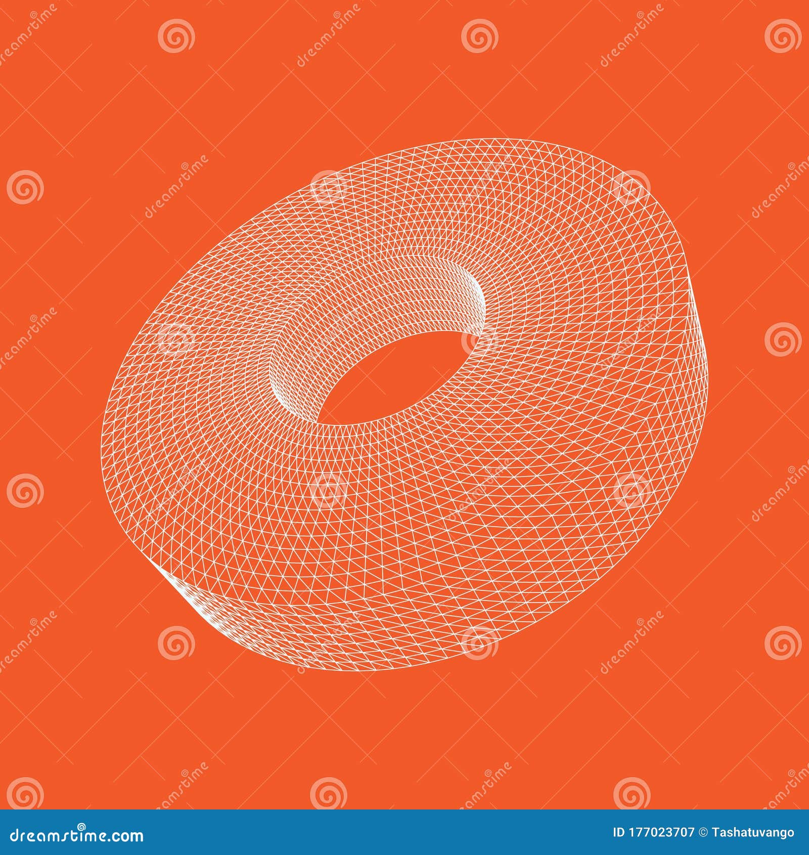 Vector Illustration of 3D Tube Shape from the Lines. Stock Vector ...