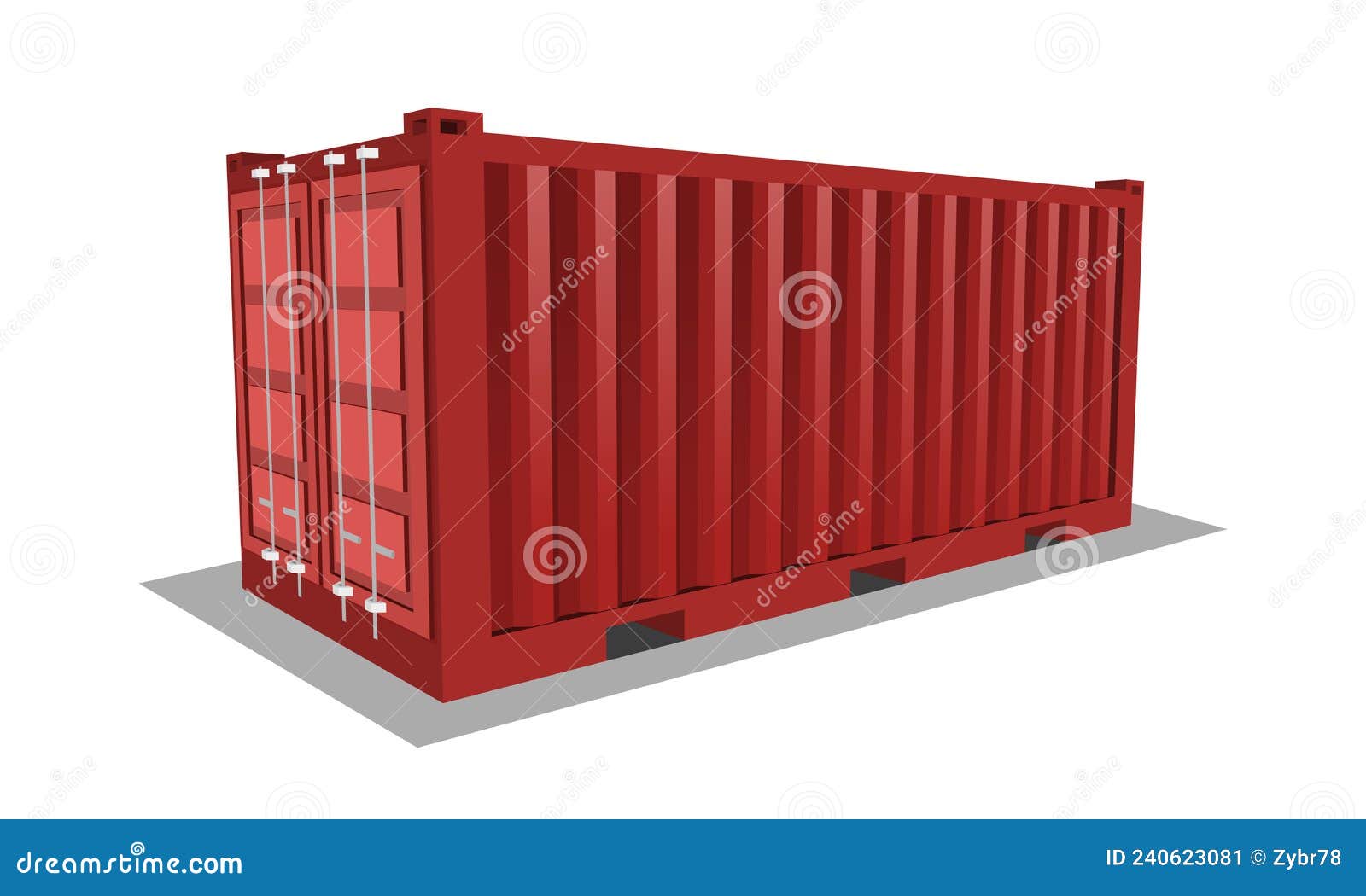 3D Vector Shipping Container Stock Vector - Illustration of isometric ...