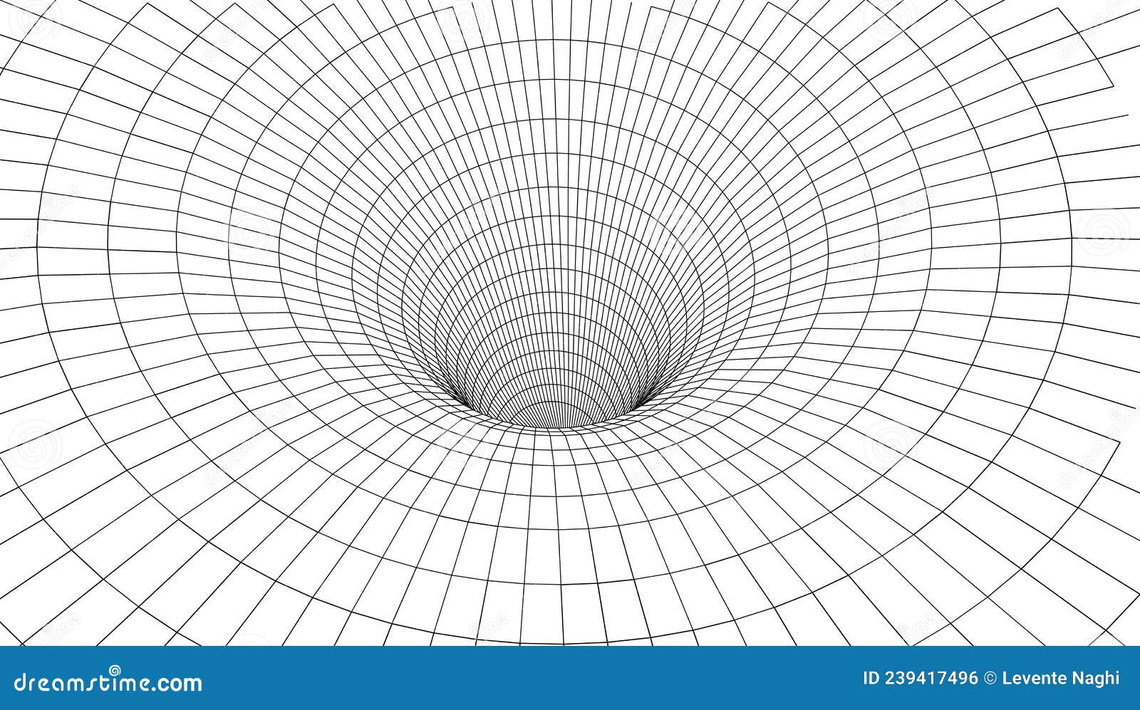 Mesh Wormhole Model Representing Fabric Of Space And Time. Vector ...