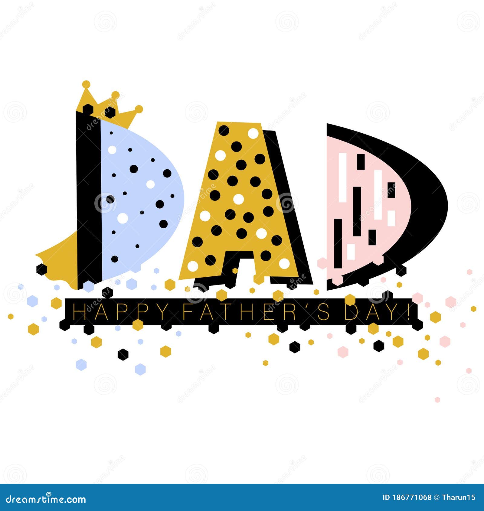 A Vector Illustration on DAD in Abstract Design Style Stock Vector ...