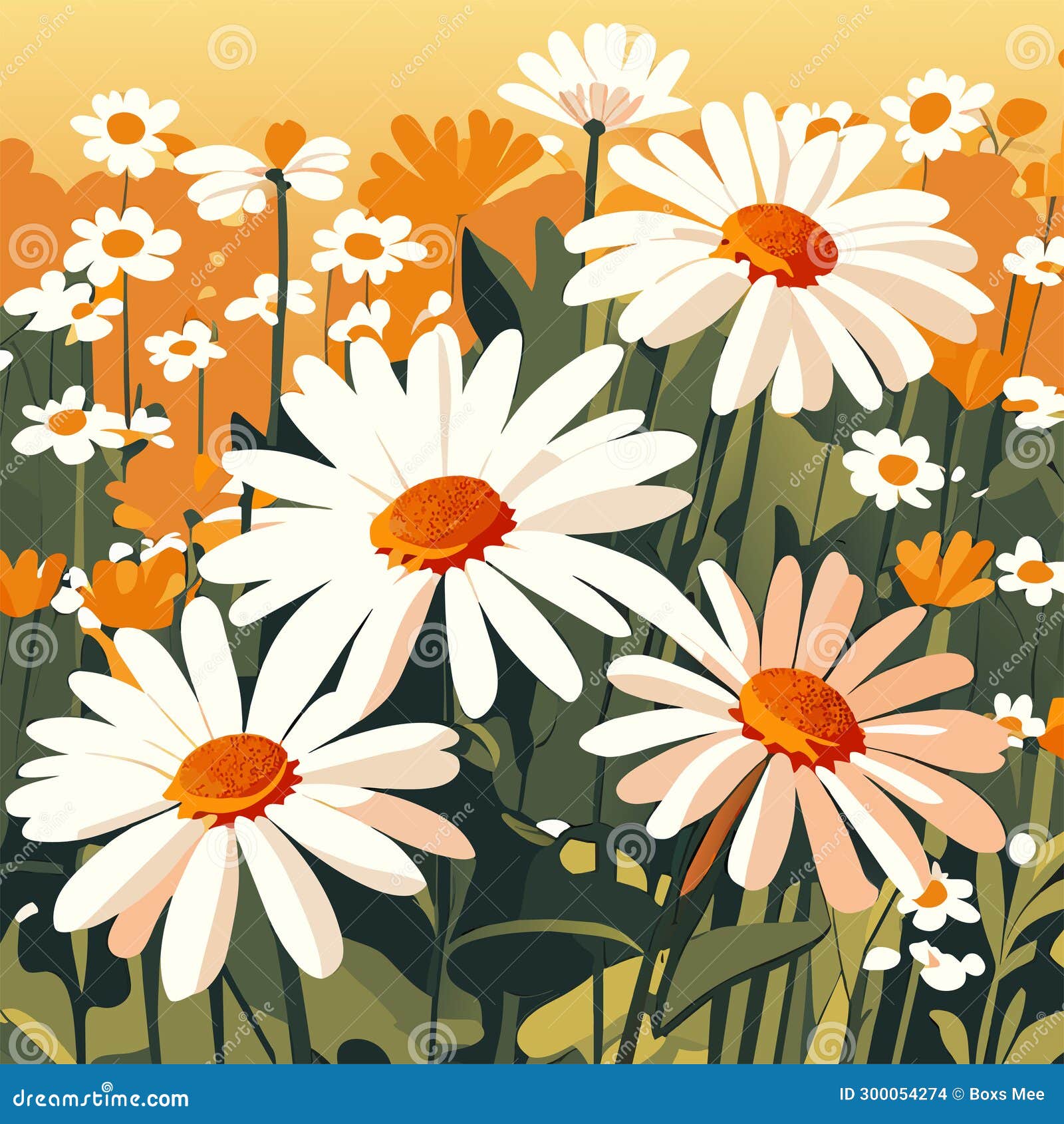 Vector Illustration of a Daisies Field in the Springtime. AI Generated ...