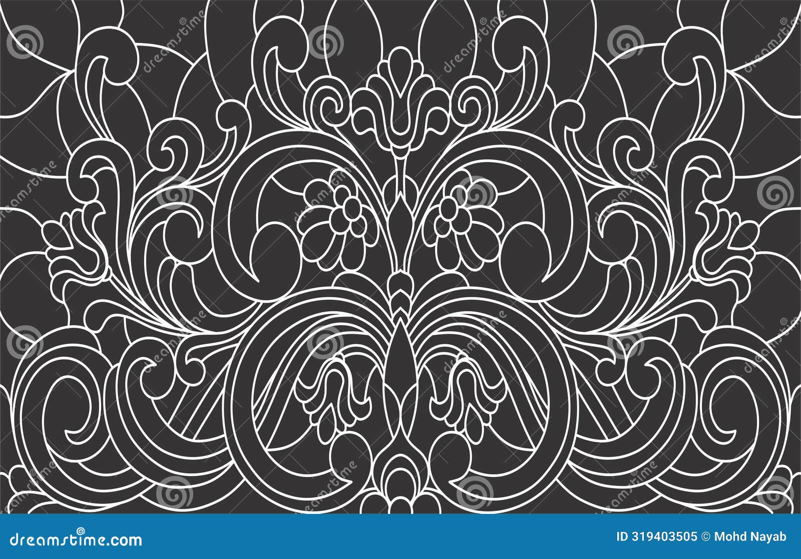 Vector Illustration. Damask Floral Pattern CDR X6 Stock Vector ...