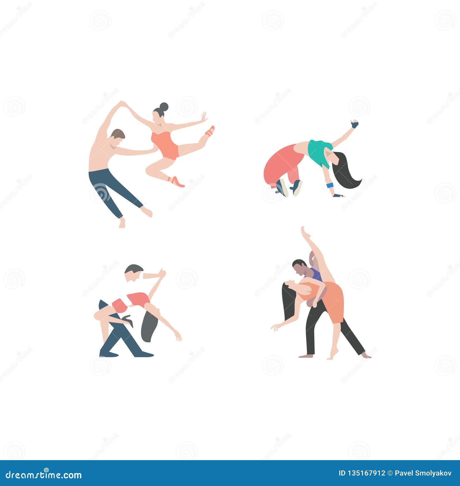Vector icons of dance stock vector. Illustration of beauty - 135167912