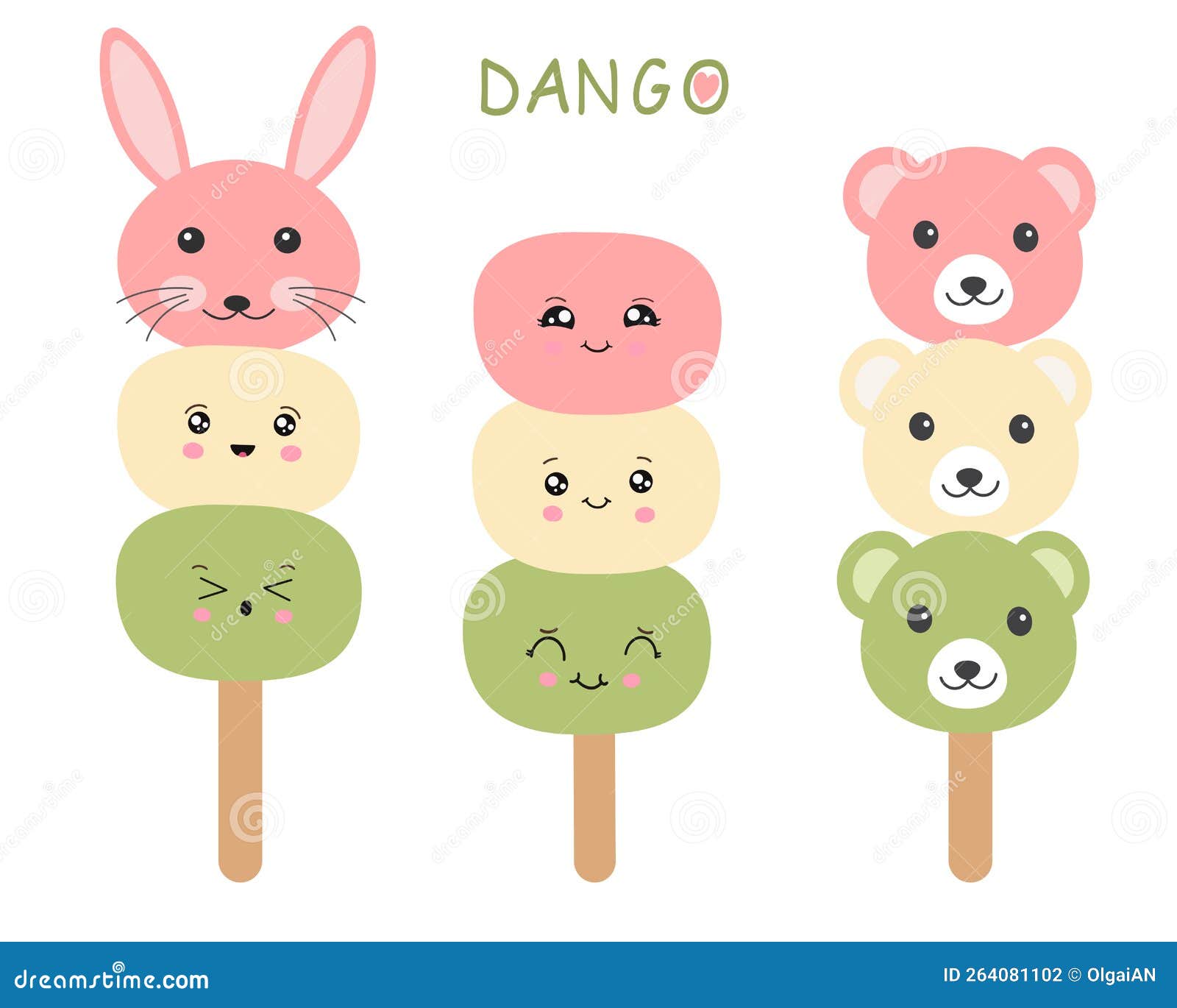 Vector Illustration Dango Colorful Style Stock Illustration ...