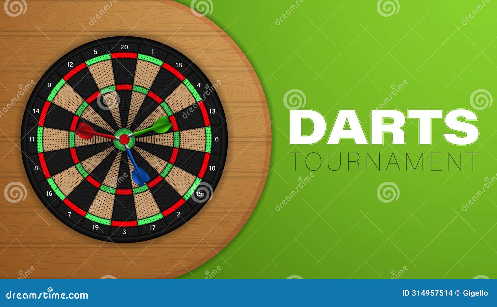 Vector Illustration about Darts Tournament. Design for Darts Tournament ...