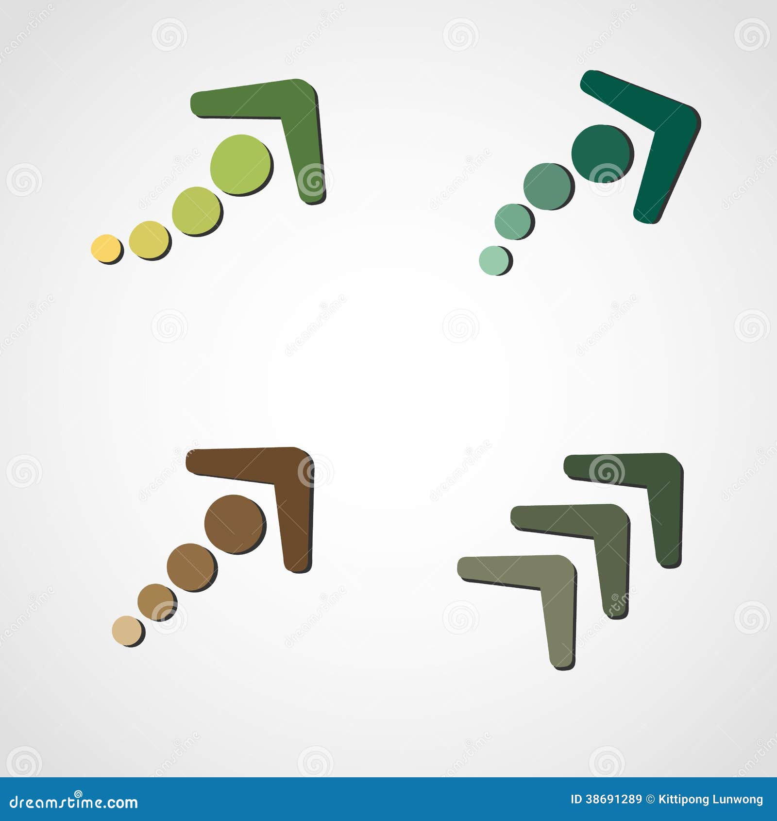 Vector Illustration of Dash Arrows Set Stock Vector - Illustration of ...