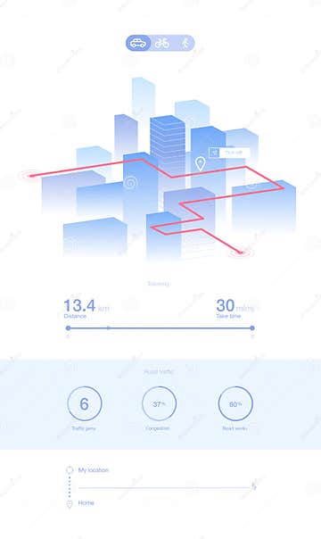 Creative Ui Ux Design of Navigate App Infographic. Vector Illustration ...