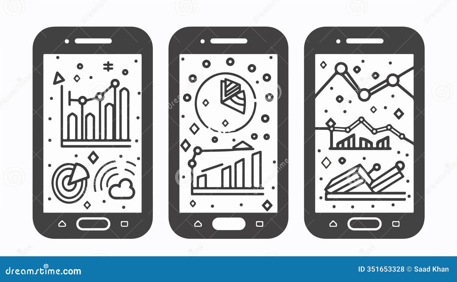 Smartphone Data Analysis with Graphs for Business Insights Stock Vector ...