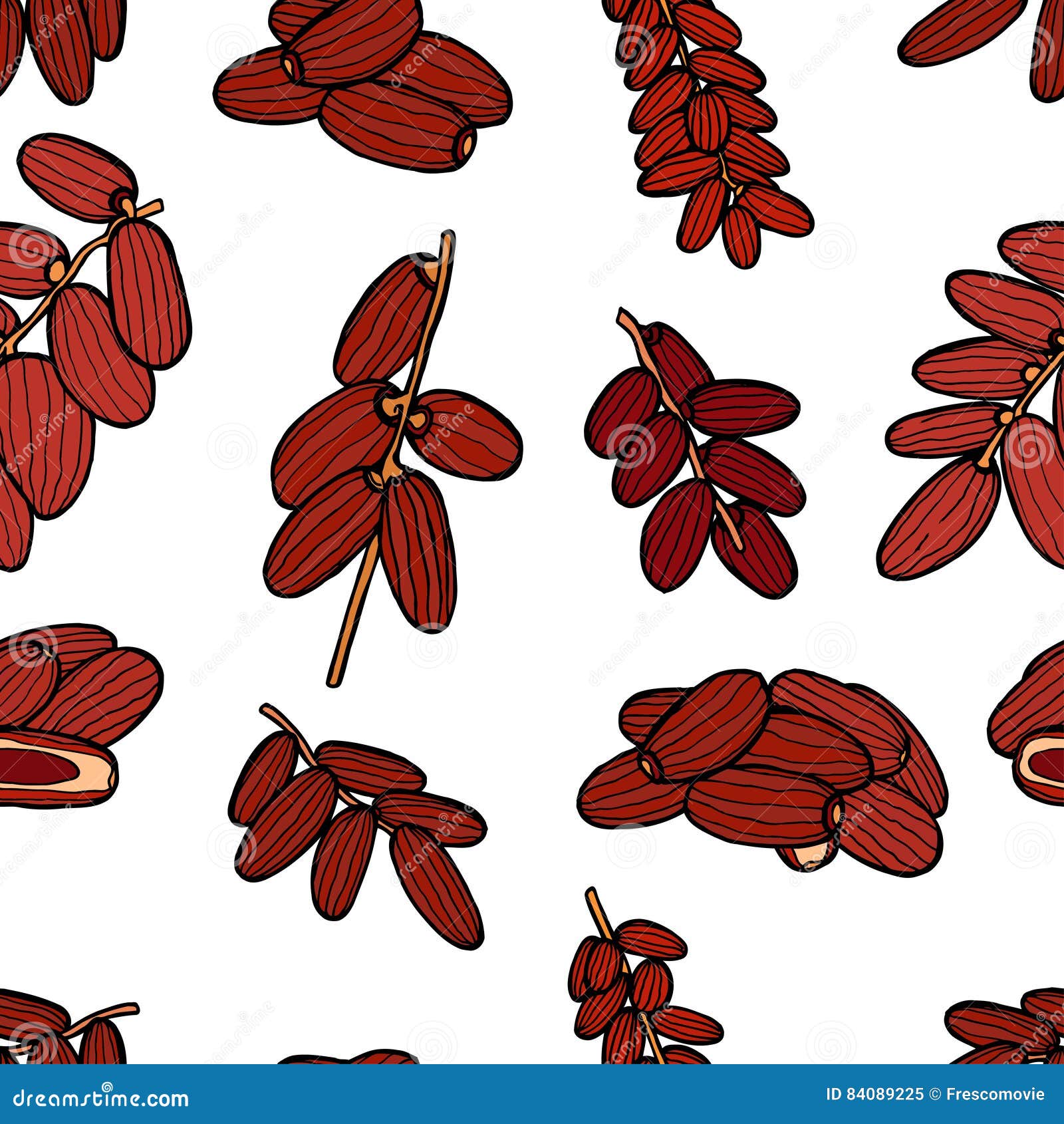 Vector Illustration of Dates Stock Vector - Illustration of dried ...