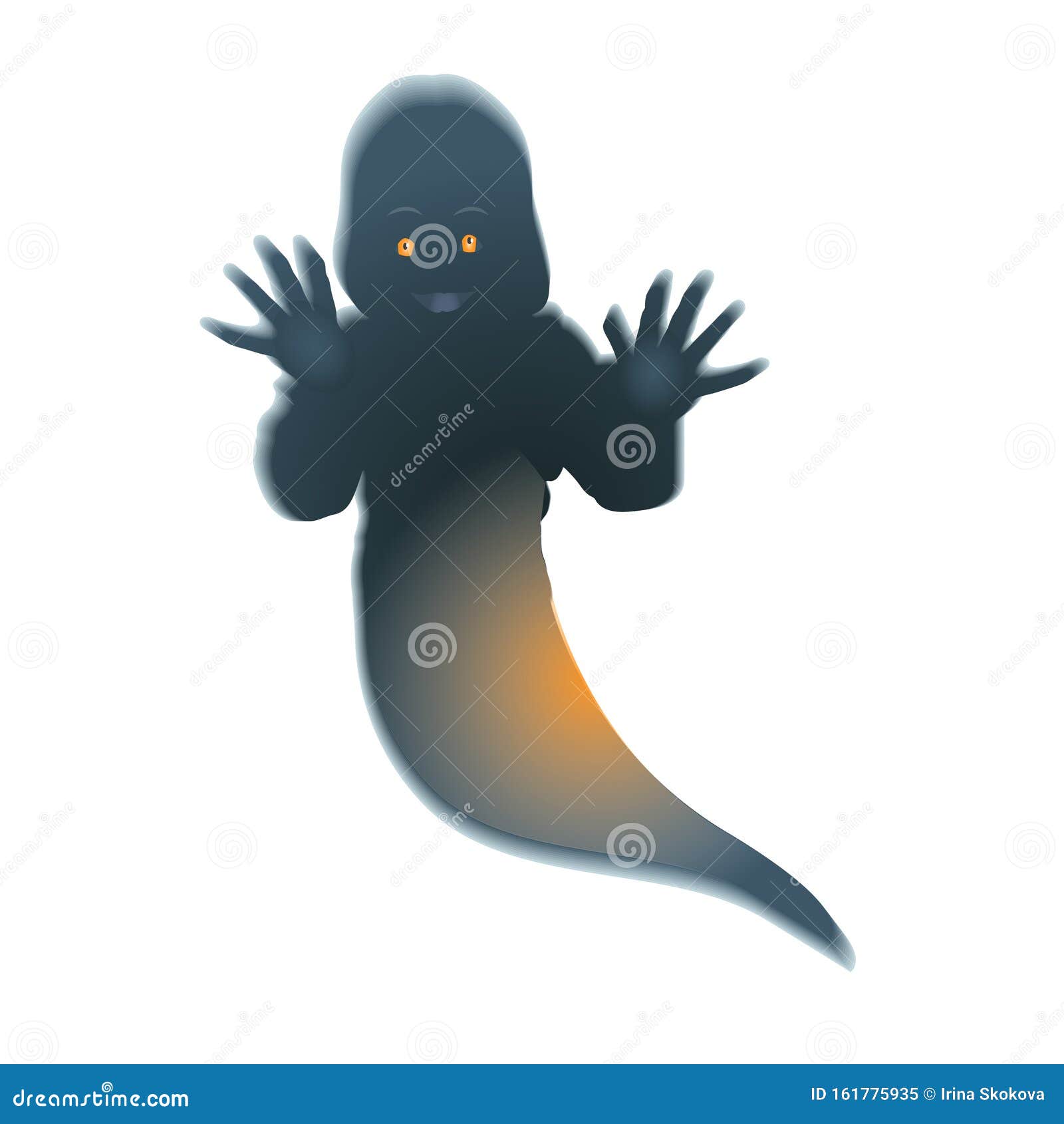 Vector Illustration of a Dcary Dark Ghost with Lbright Eyes. Nice Ghost ...