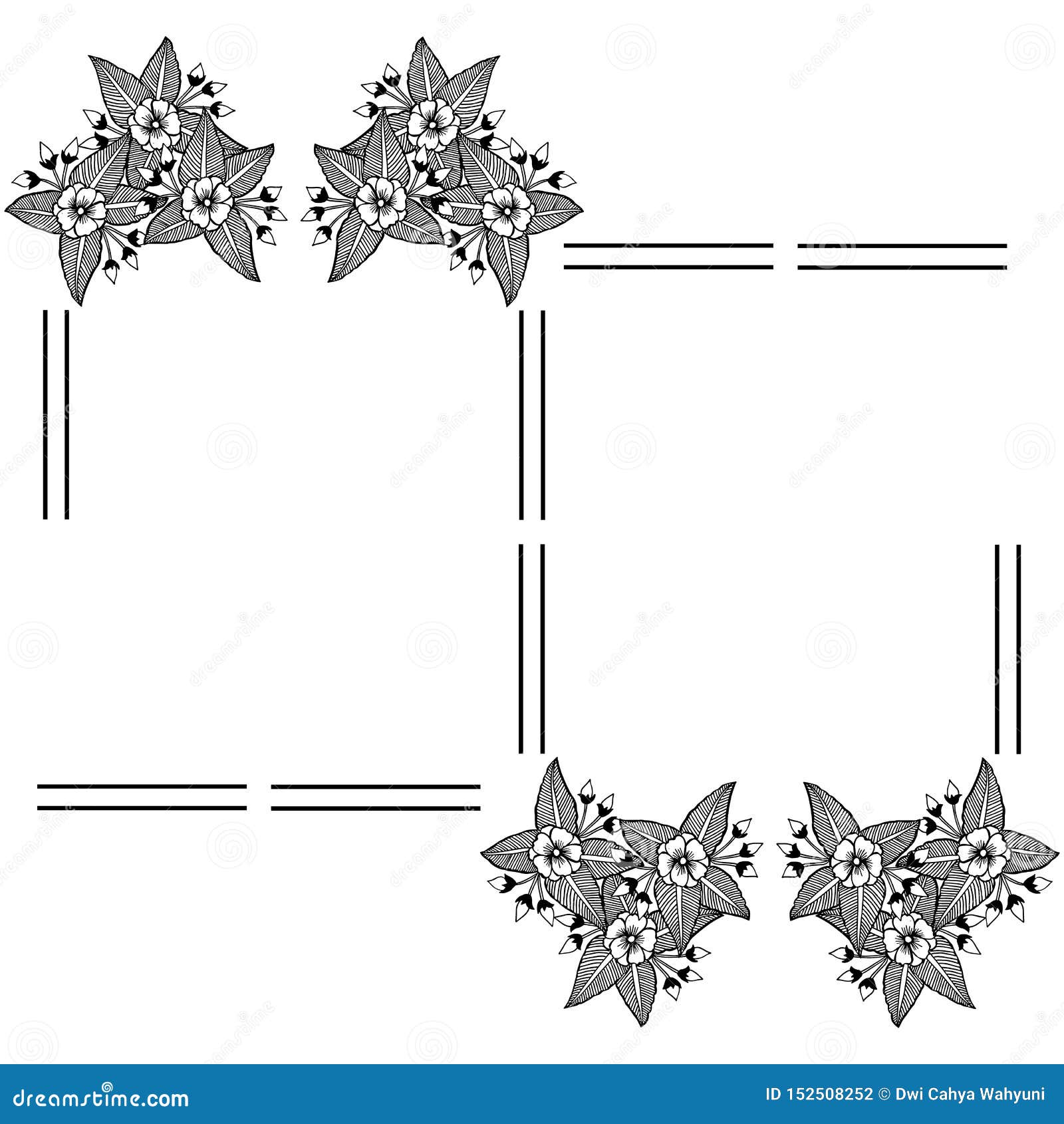 Vector Illustration Decor of Card with Pattern Floral Frame Stock ...