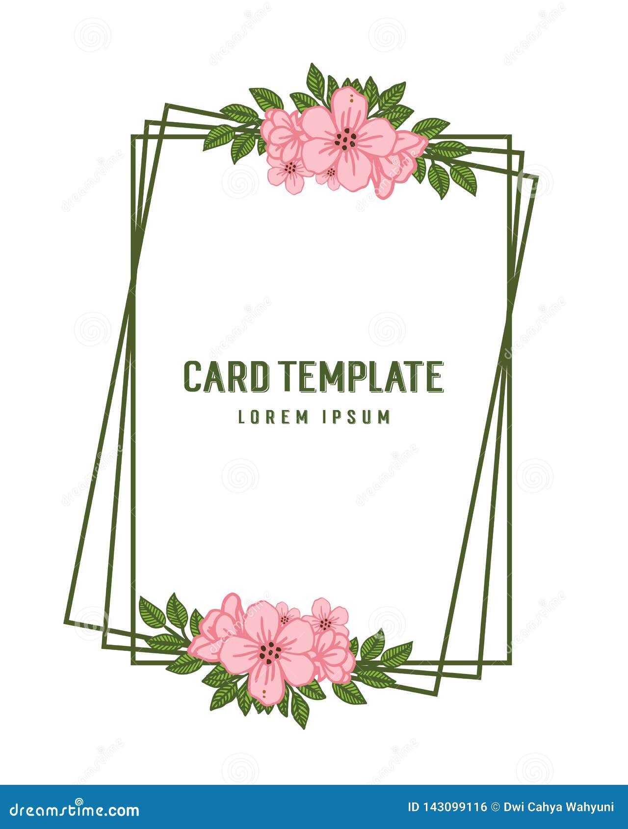 Vector Illustration Decor of Card Template with Various Shape Pink ...