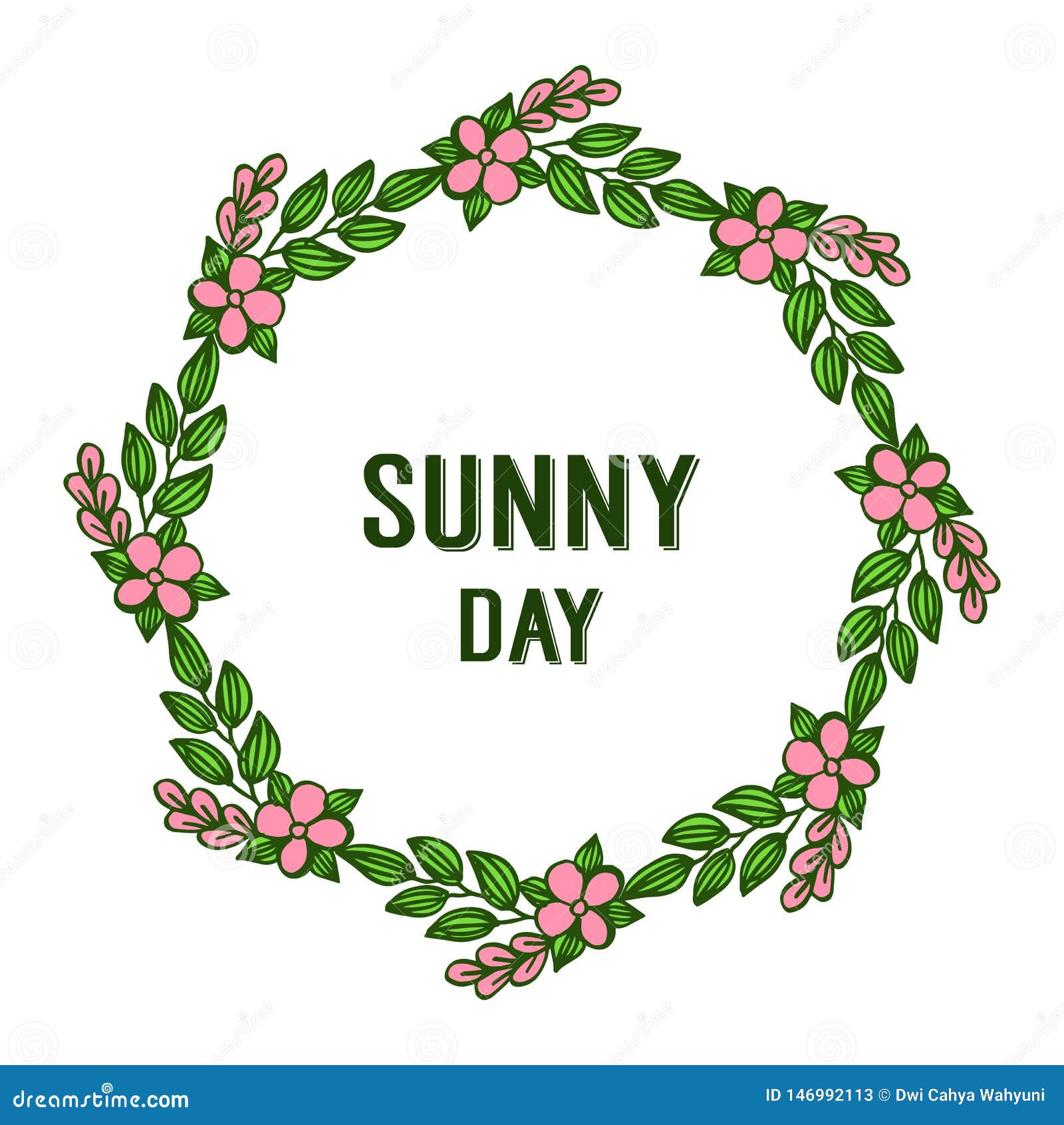 Vector Illustration Decoration Sunny Day for Design Flower Frame Stock ...
