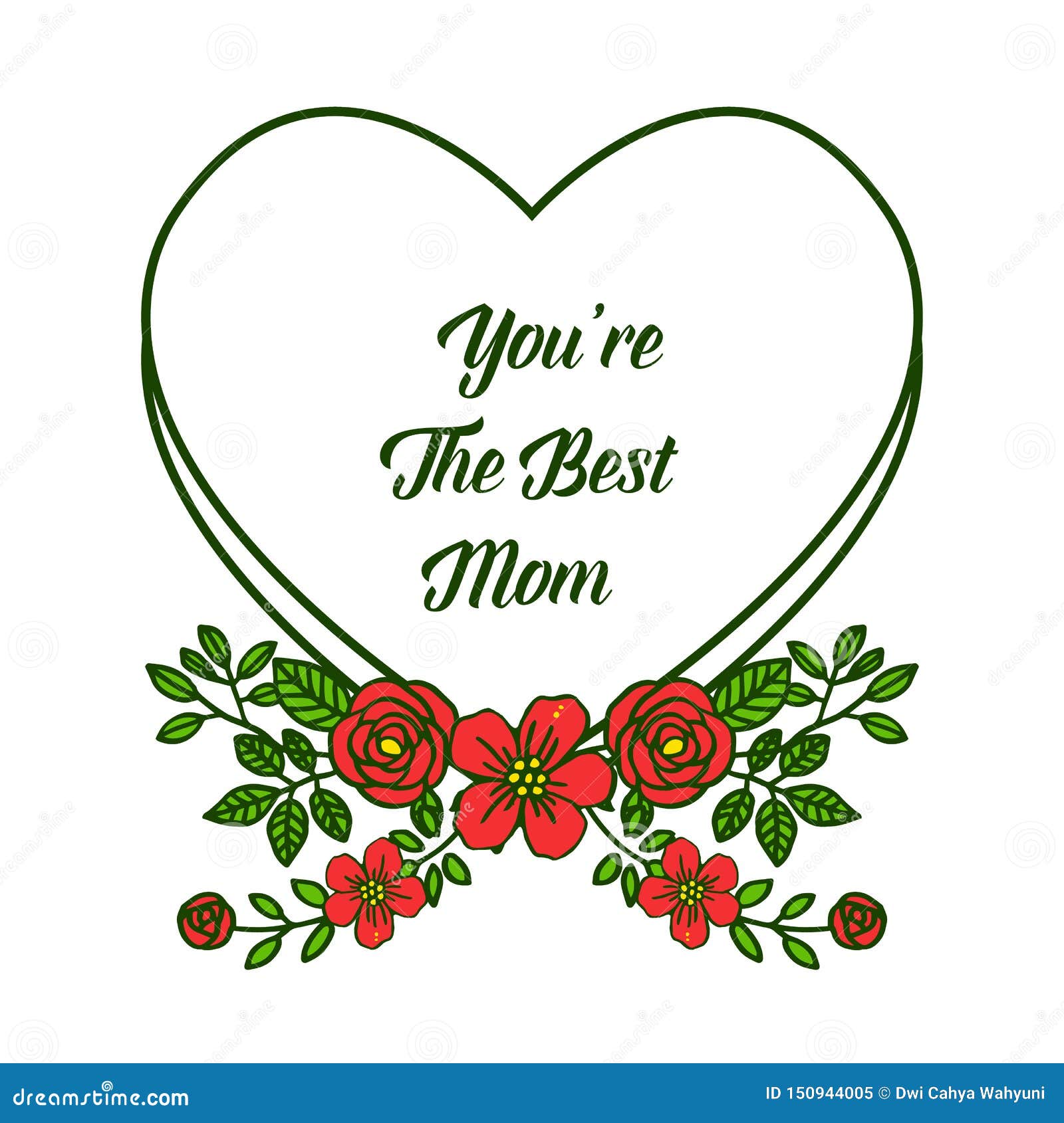 Vector Illustration Decorative of Card Best Mom with Bright Orange ...