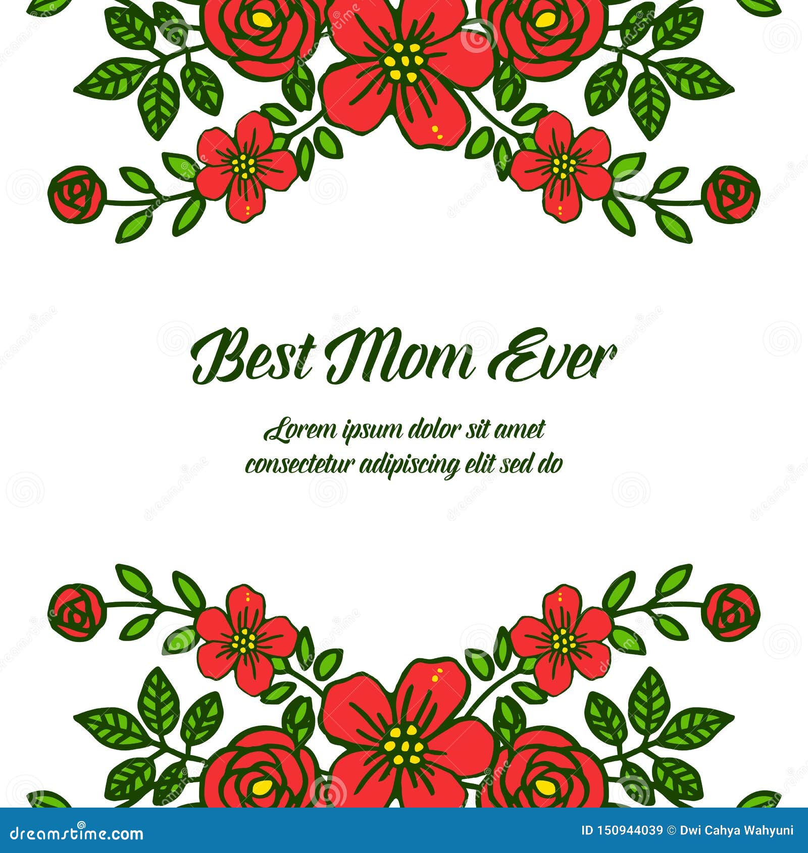 Vector Illustration Decorative of Card Best Mom with Bright Orange ...