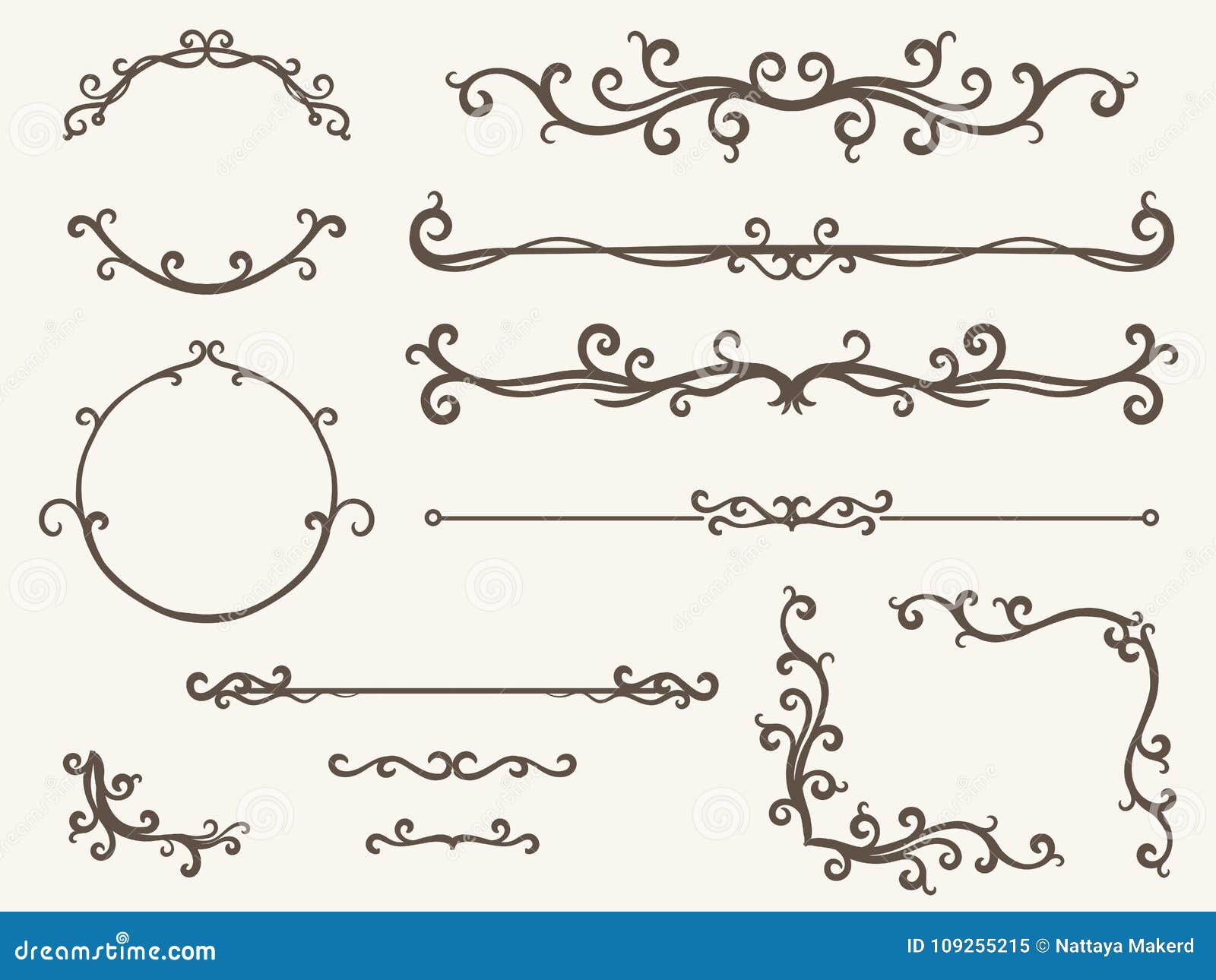 Vector Illustration of Decorative Corner Frame Set Stock Vector ...