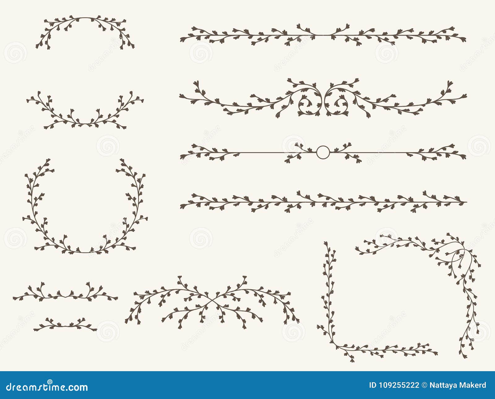 Conner Line Border Curve Frame Abstract Vintage Style Vector Set Design ...