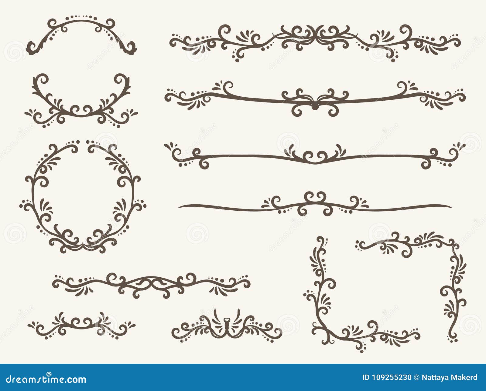 Vector Illustration of Decorative Corner Frame Set Stock Vector ...