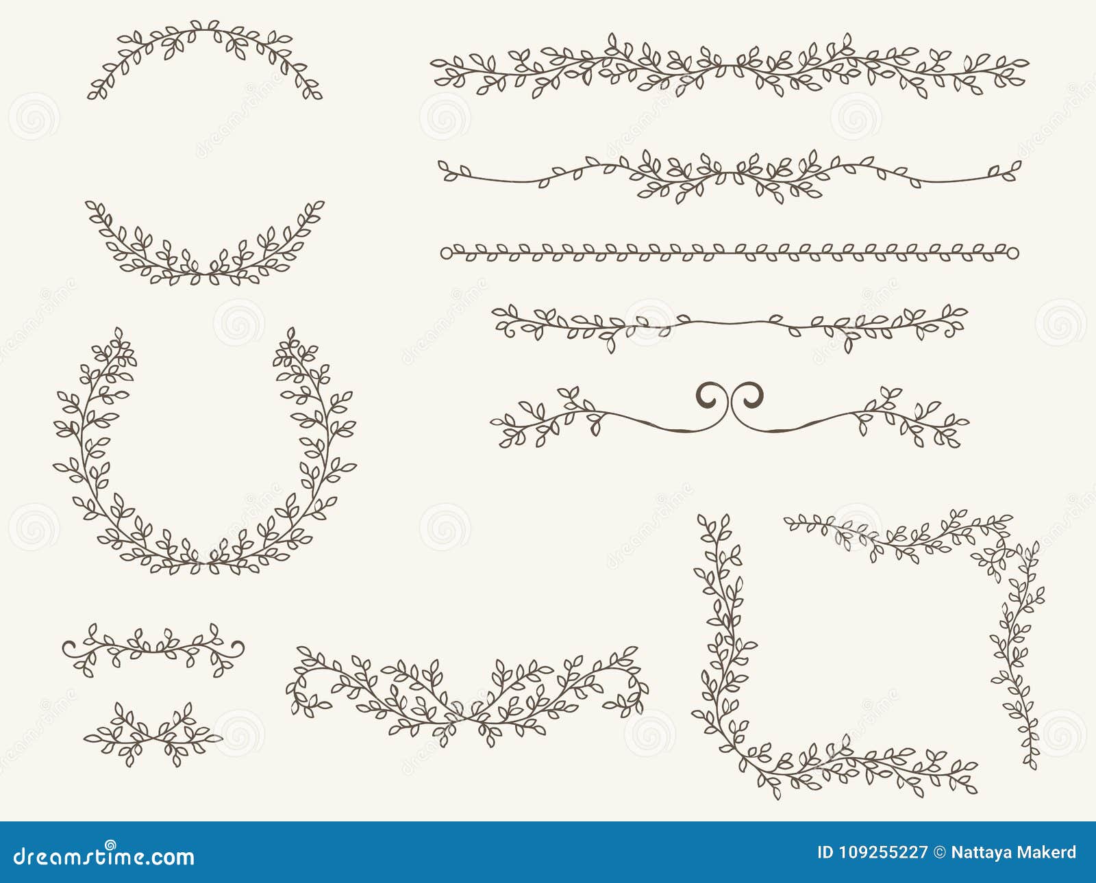 Conner Line Border Curve Frame Abstract Vintage Style Vector Set Design ...