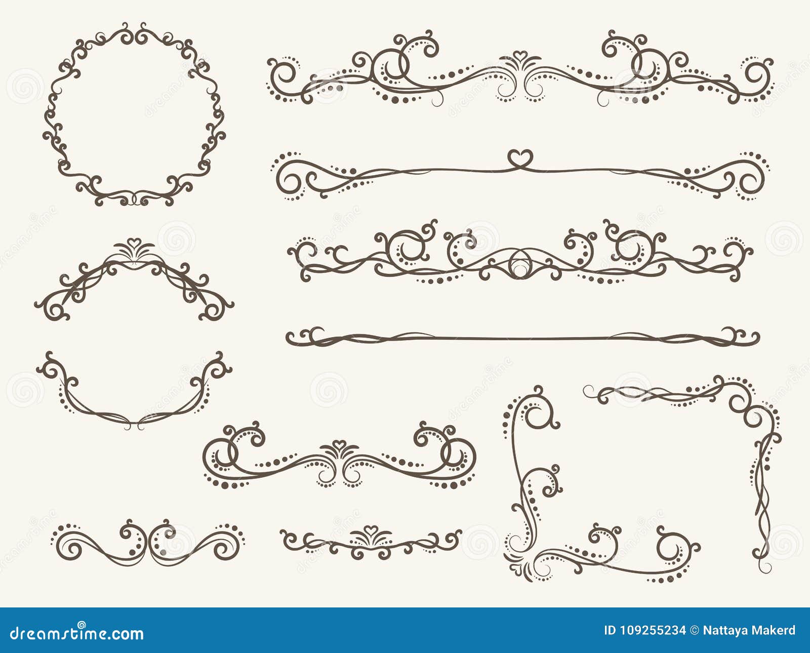 Vector Illustration of Decorative Corner Frame Set Stock Vector ...