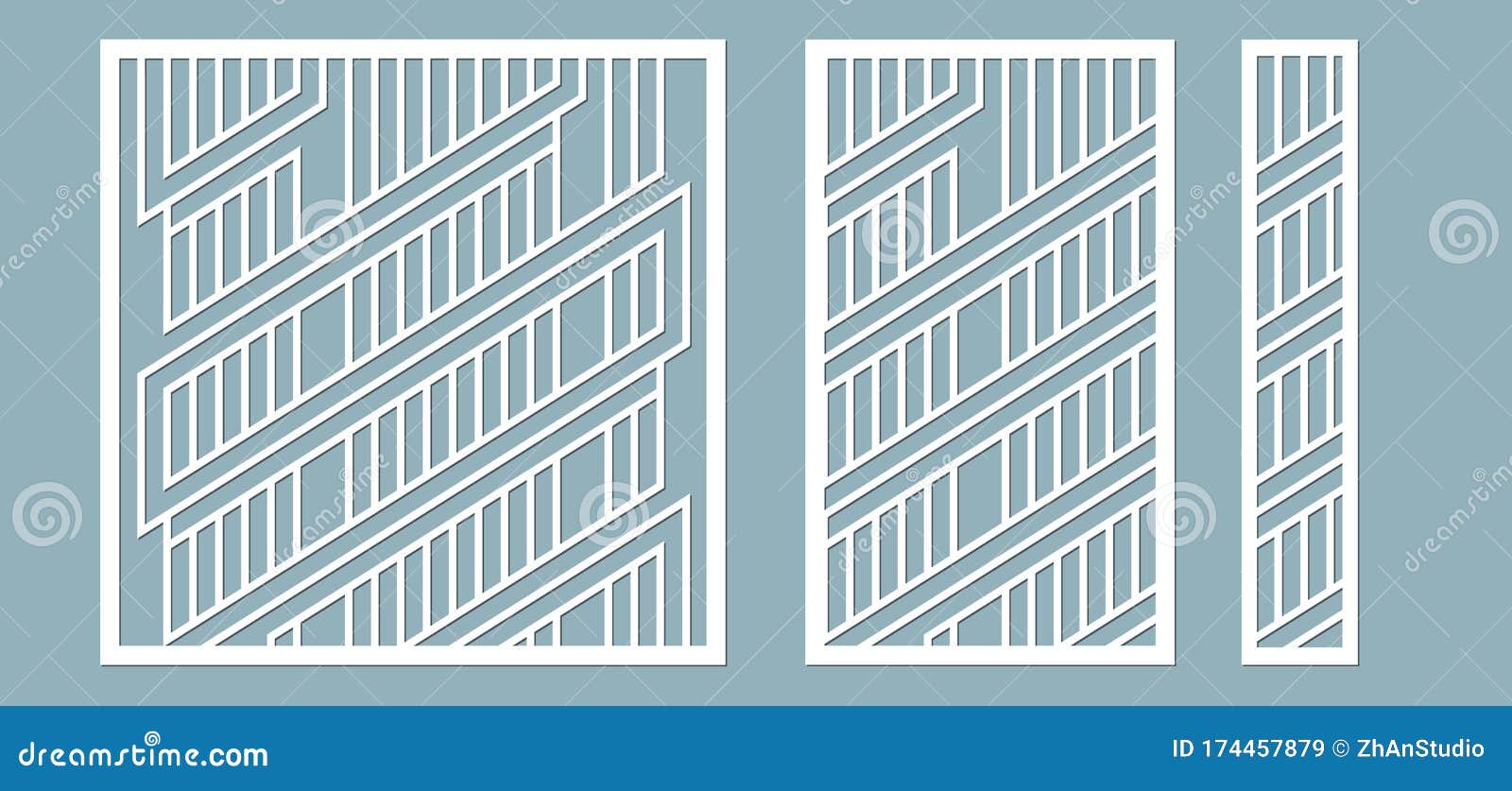 Vector Illustration. Decorative Panel Lines, Honeycomb, Laser Cutting ...