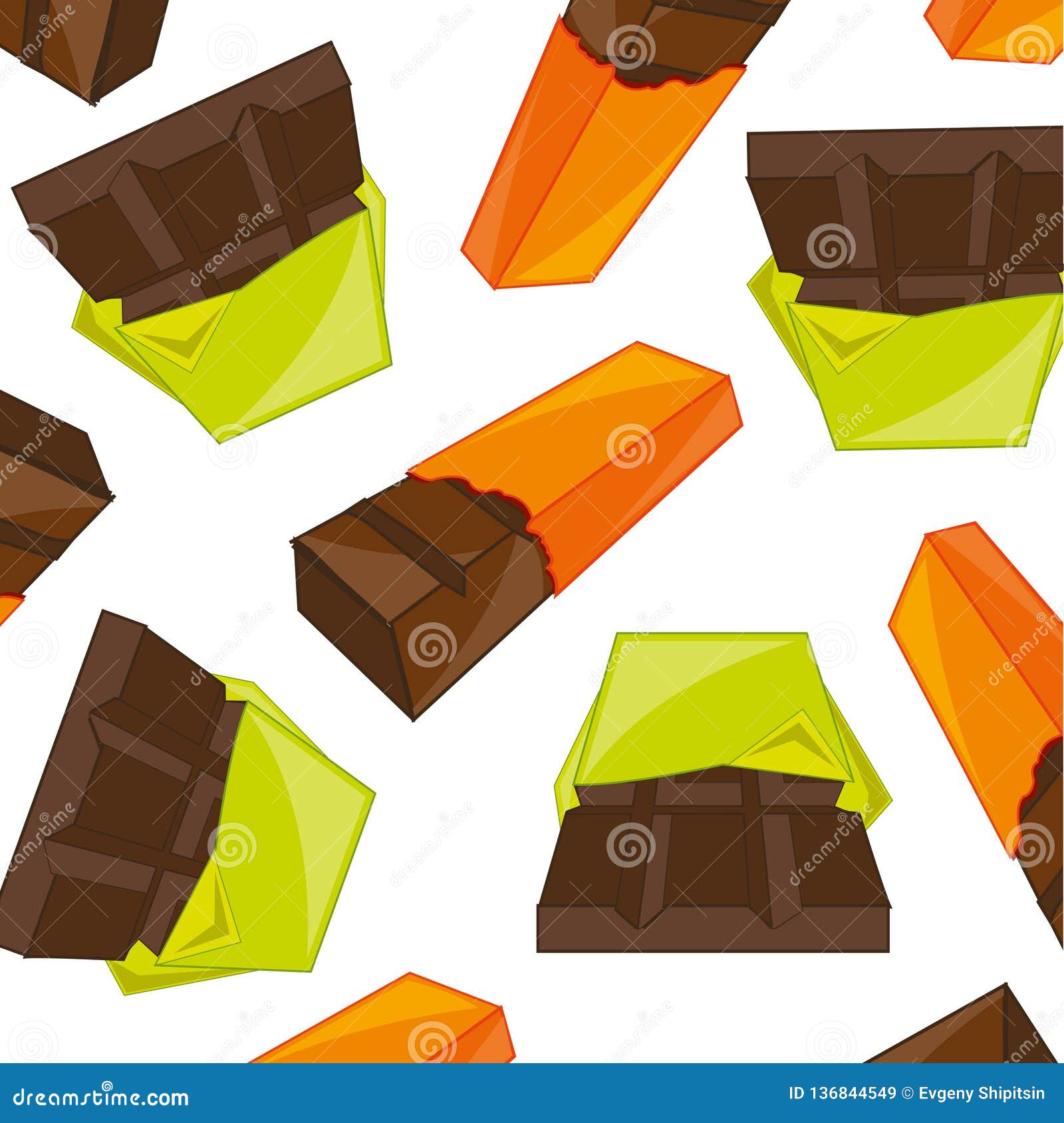 Chocolate Bar Pattern on White Background is Insulated Stock ...