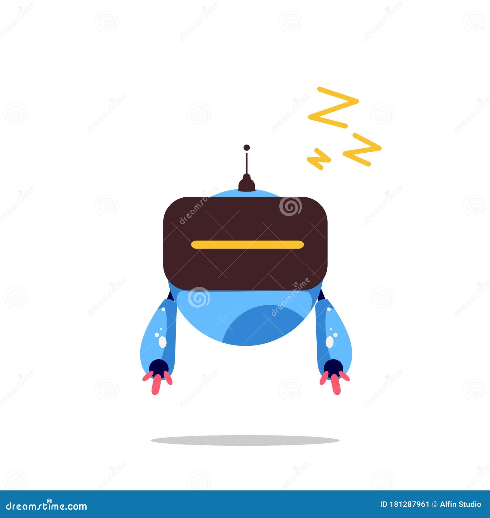 Vector Illustration Of A Deep Blue Sleeping Robot | CartoonDealer.com ...