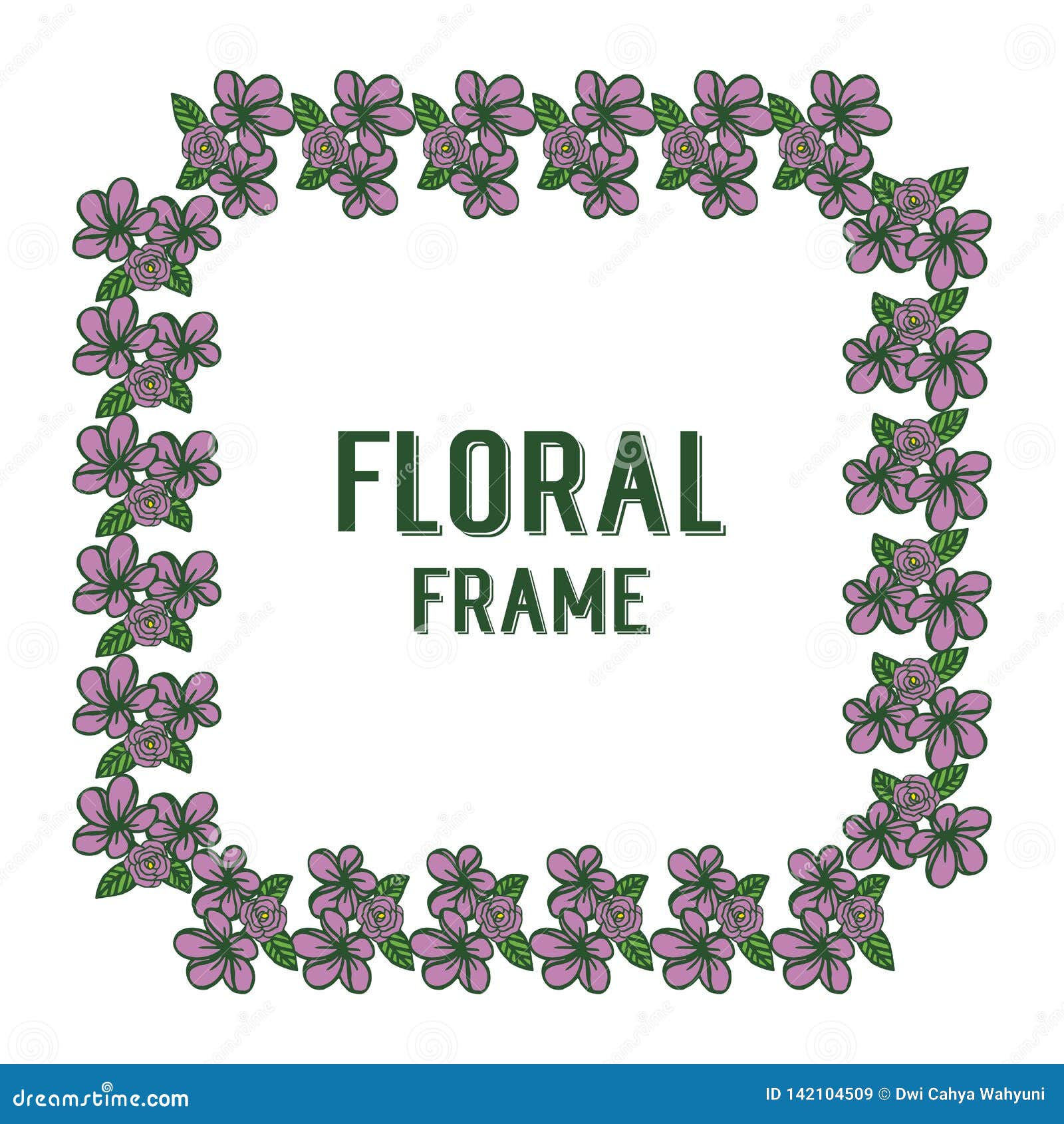 Vector Illustration Deep Purple Floral Frame and Place for Text Stock ...