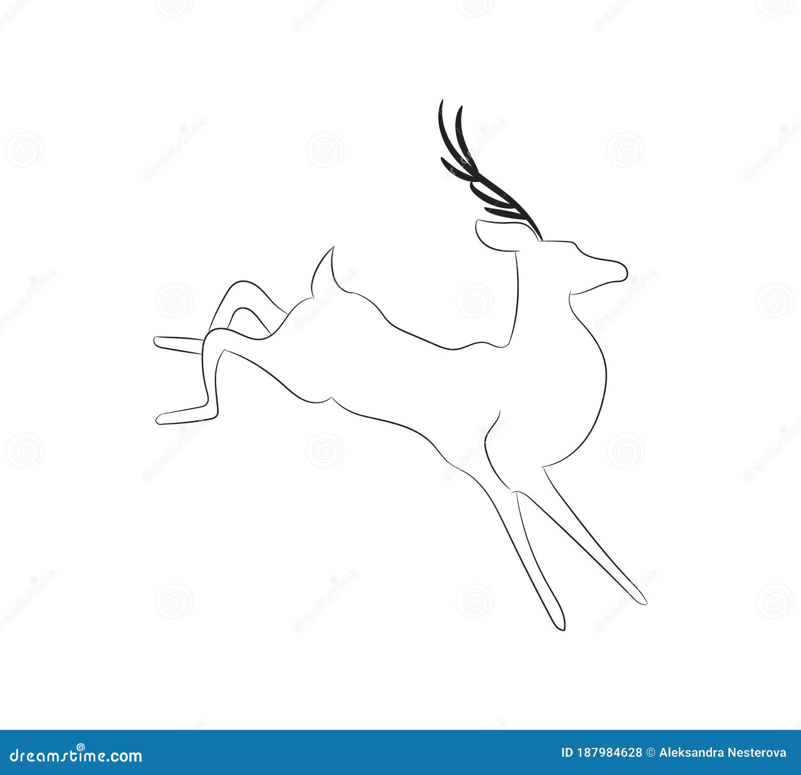 Vector Illustration Deer Drawing Lines Stock Vector - Illustration of ...