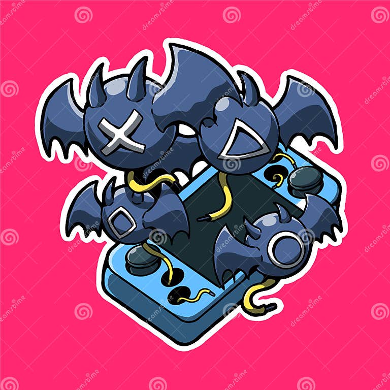 Console bat sticker stock vector. Illustration of gaming - 269109426