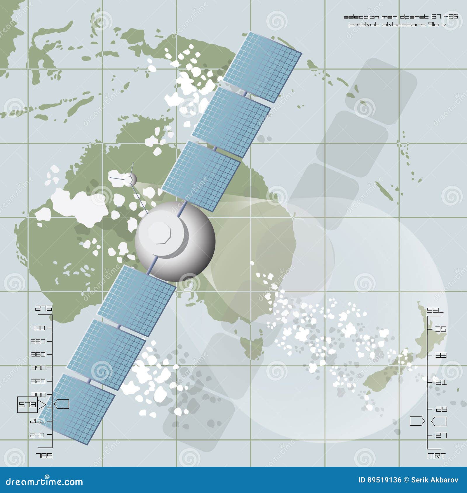 Vector Illustration Depicting a Communications Satellite Stock ...