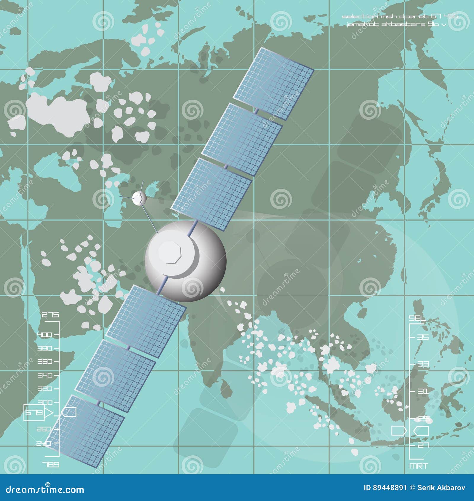 Vector Illustration Depicting a Communications Satellite Stock ...