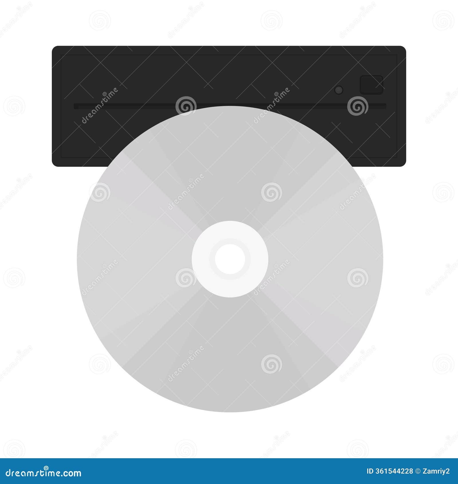 Compact disc and drive stock illustration. Illustration of vintage ...